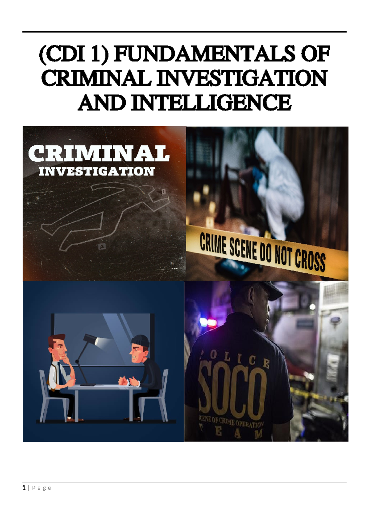 CDI 1 Instructional Material - (CDI 1) FUNDAMENTALS OF CRIMINAL ...