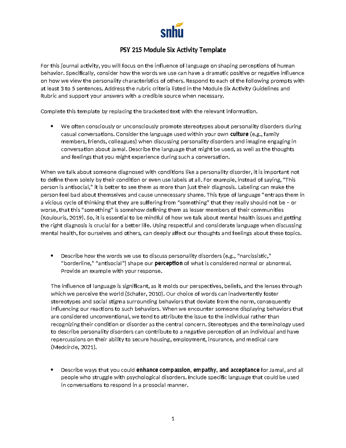 PSY 215 Module Six Activity Template - Copy - PSY 215 Module Six ...