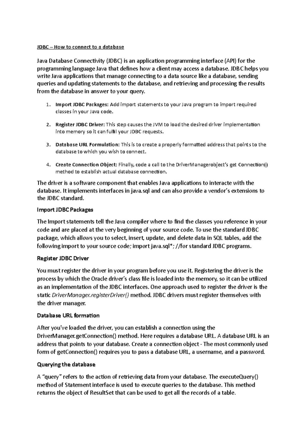 How to connect to a database - JDBC helps you write Java applications ...