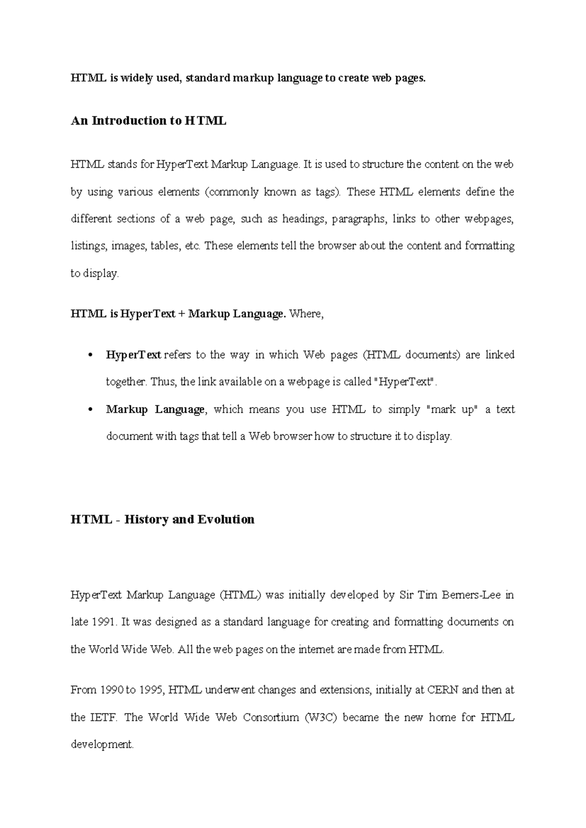 Html How To Create Forms And List Html Is Widely Used Standard Markup Language To Create Web