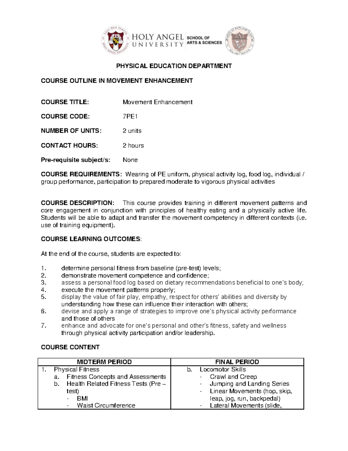Physical Education, Movement Enhancement 101 - PHYSICAL EDUCATION ...