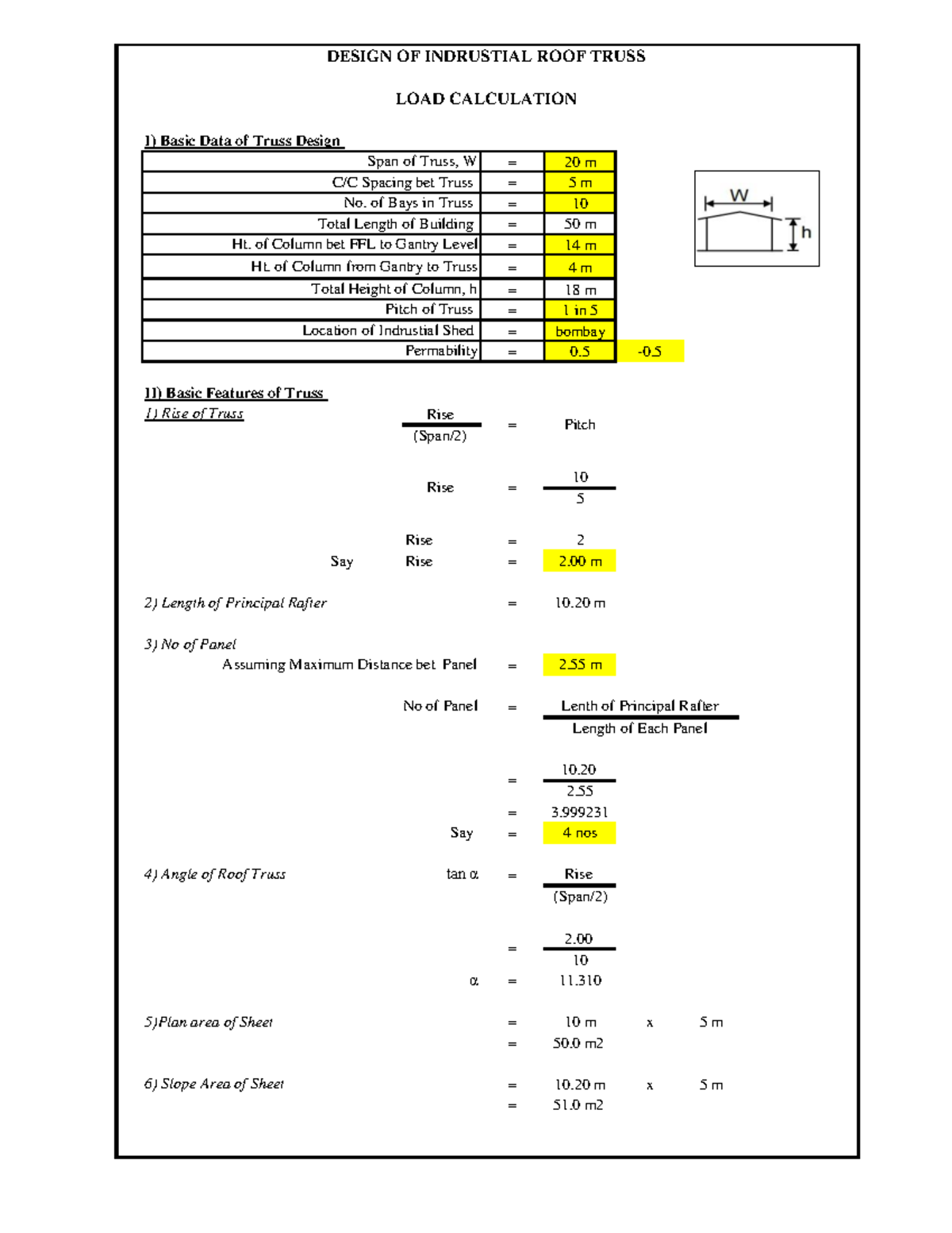 LOAD Calculation For Steel Roof Structure - Civil engineering - MSU ...