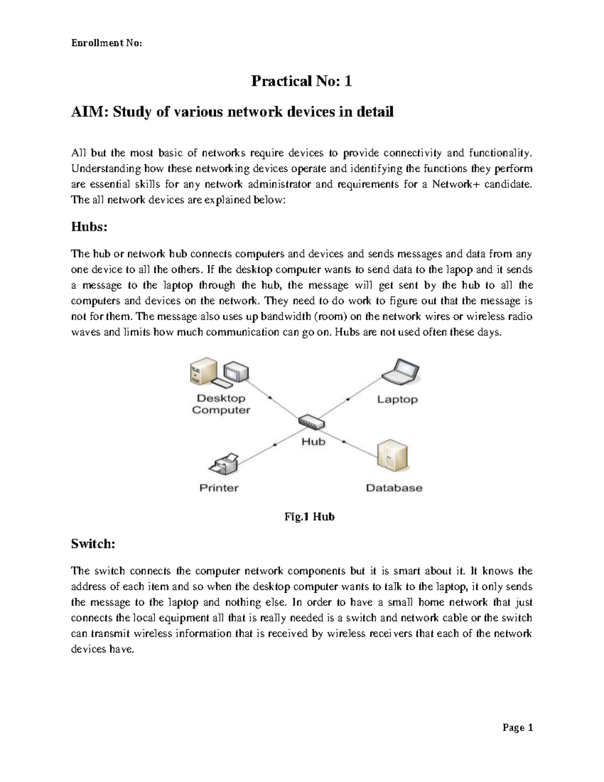 Practical-no-1 study of various computer networking device - Practical No: 1 AIM: Study of ...