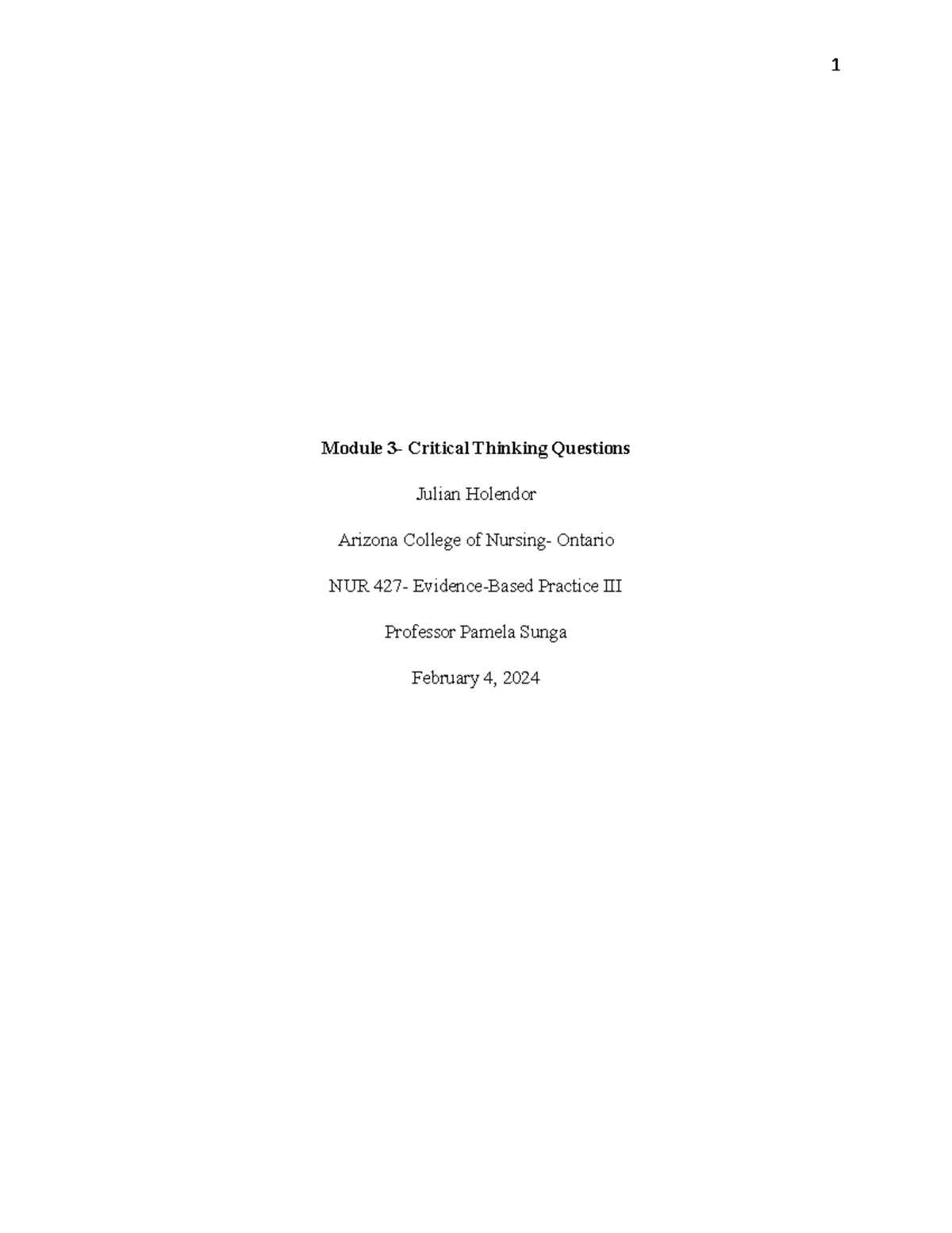 MOD3 CTQ PDF - practice material - Module 3- Critical Thinking ...
