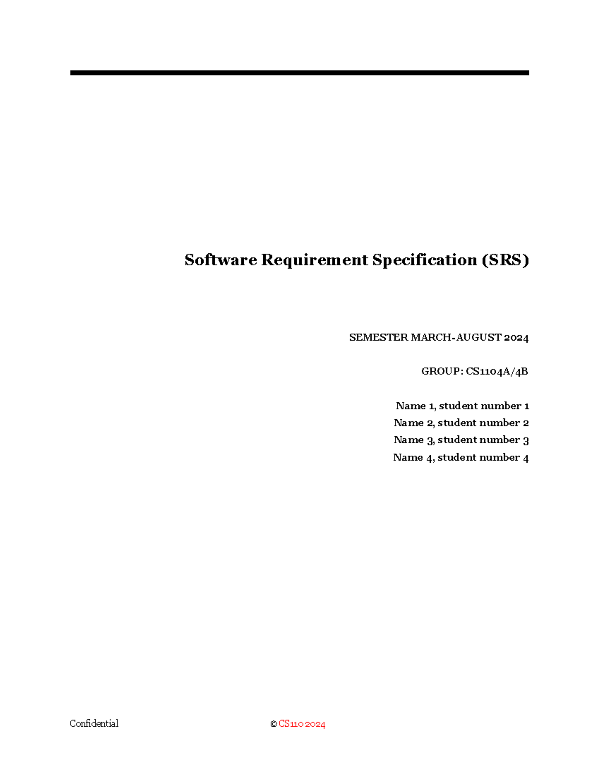 ISP250-ITS332 SRS-Template- March-2024 - Software Requirement Specification (SRS) SEMESTER - Studocu