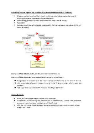 Obesity leaflet notes - OBESITY: Obesity: A diet with a high amount of ...