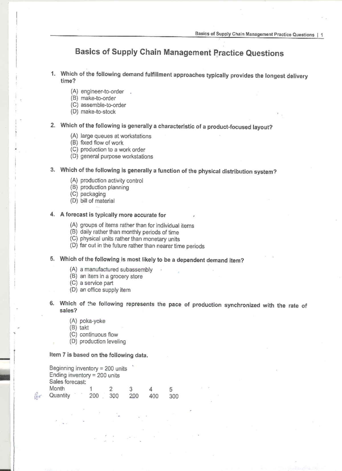 Basic Of Supply Chain Management - masters in commerce - Studocu