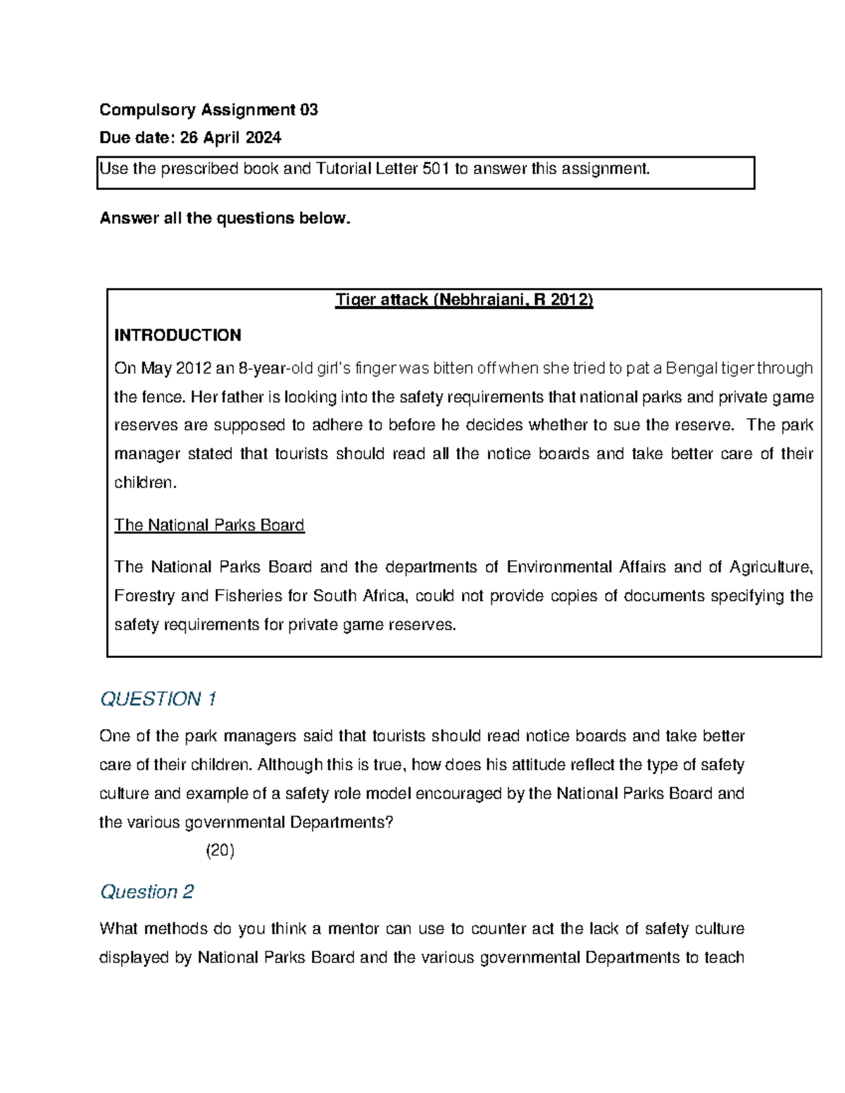Assign 3 - Compulsory Assignment 03 Due date: 26 April 2024 Use the ...