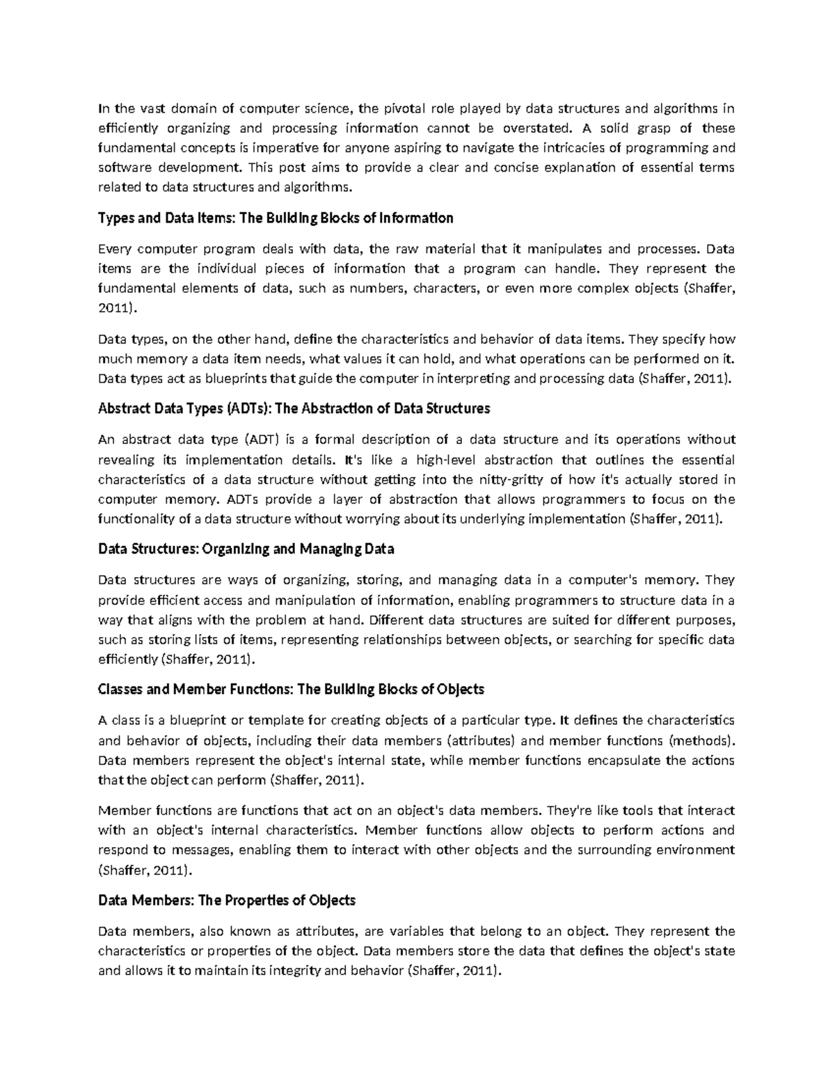 Discussion assignment 1 - In the vast domain of computer science, the pivotal role played by ...