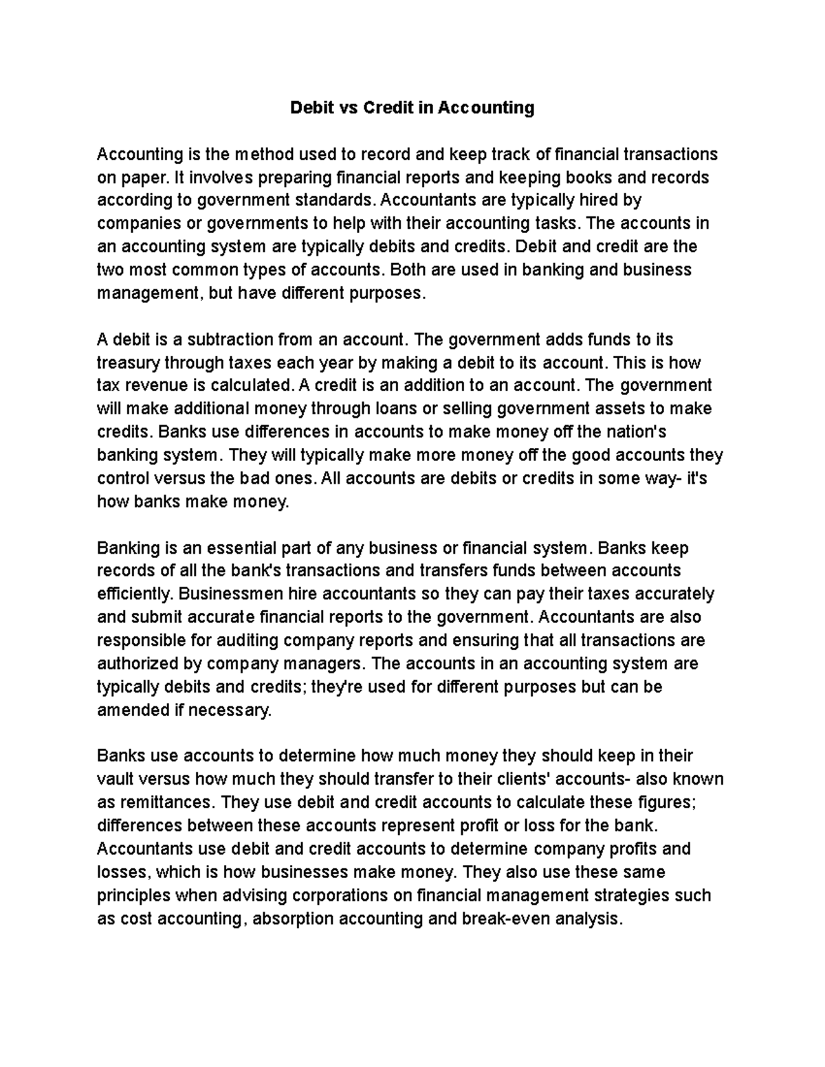 Debit vs Credit in Accounting - Debit vs Credit in Accounting ...