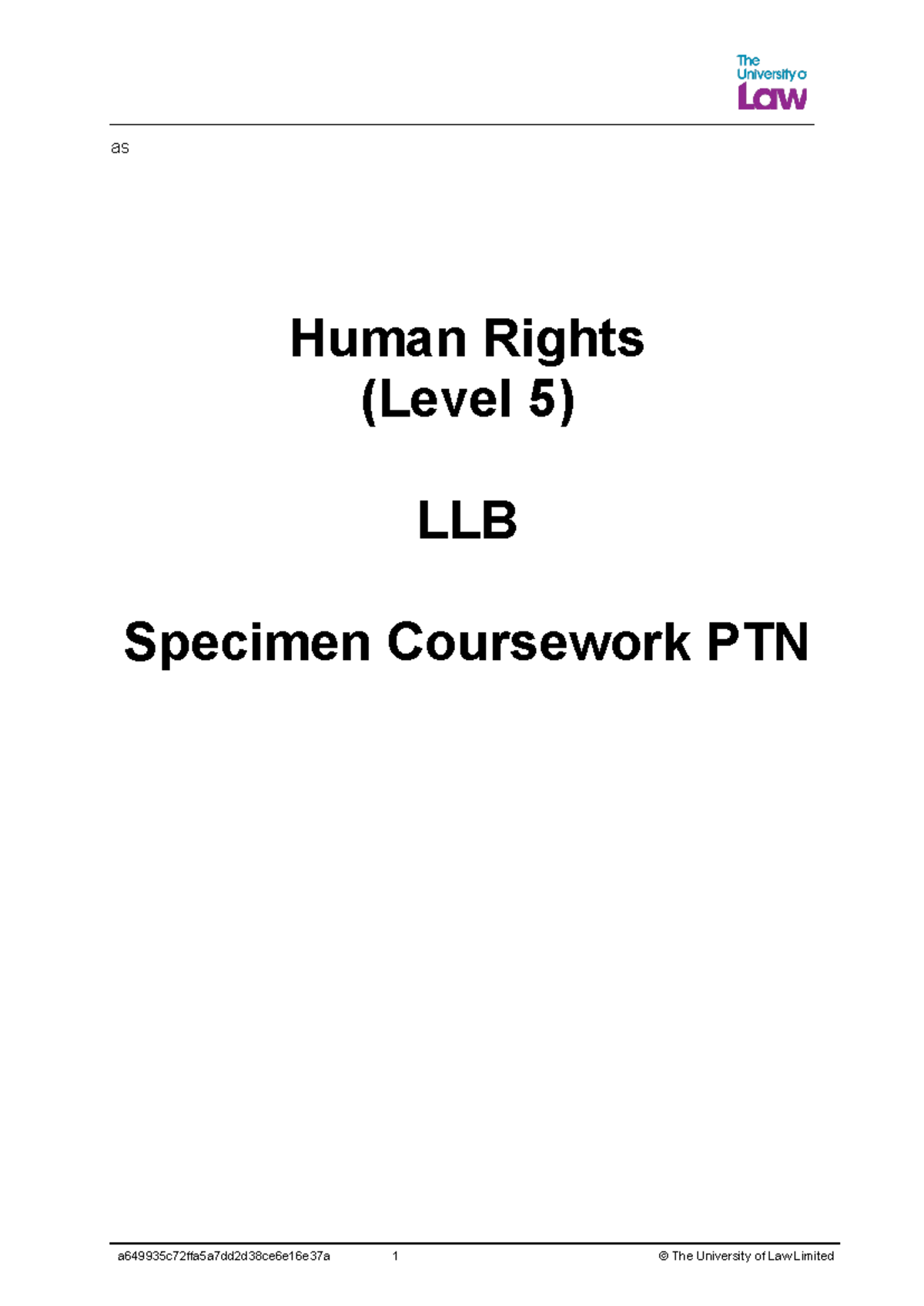 2324 hum level 5 ce01 specimen assessment ptn - as Human Rights (Level ...