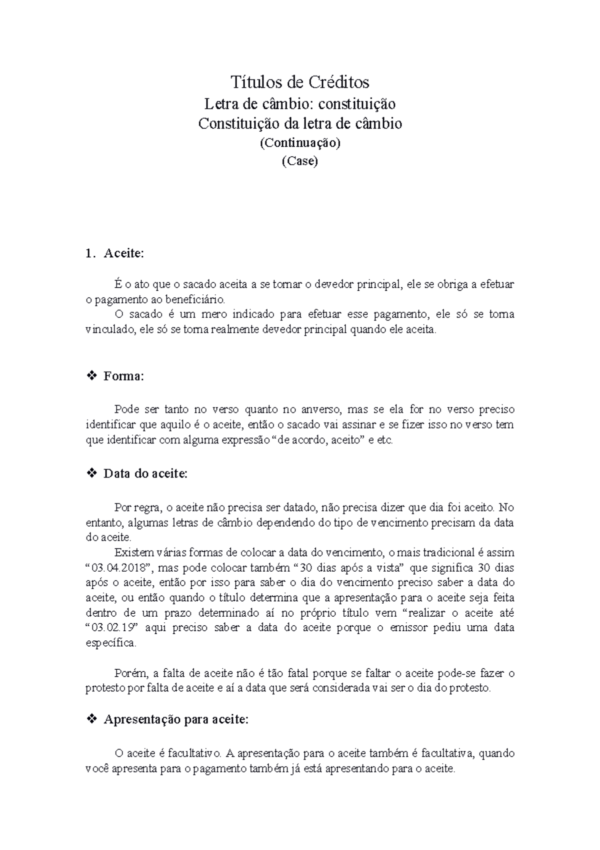 Títulos de Créditos Letra de câmbio: Constituição da letra de câmbio ...