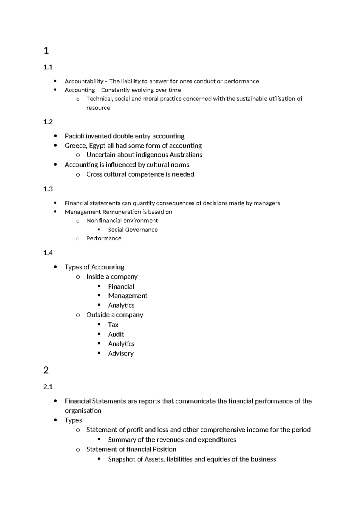 Accounting and Accountability FULL Topic Notes - 1 1. Accountability ...