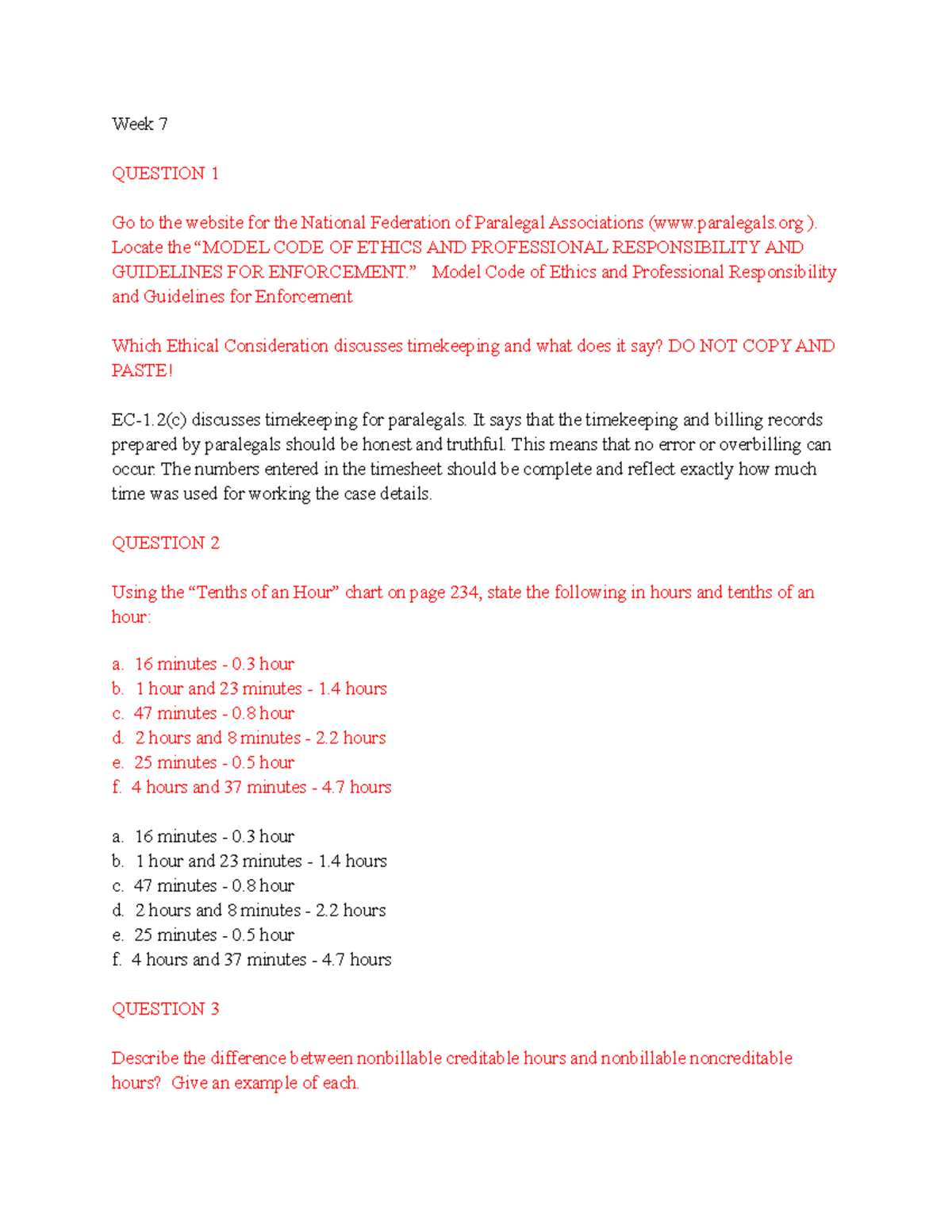LGLA 2307 - Assignment 7 - Week 7 QUESTION 1 Go to the website for the National Federation of ...