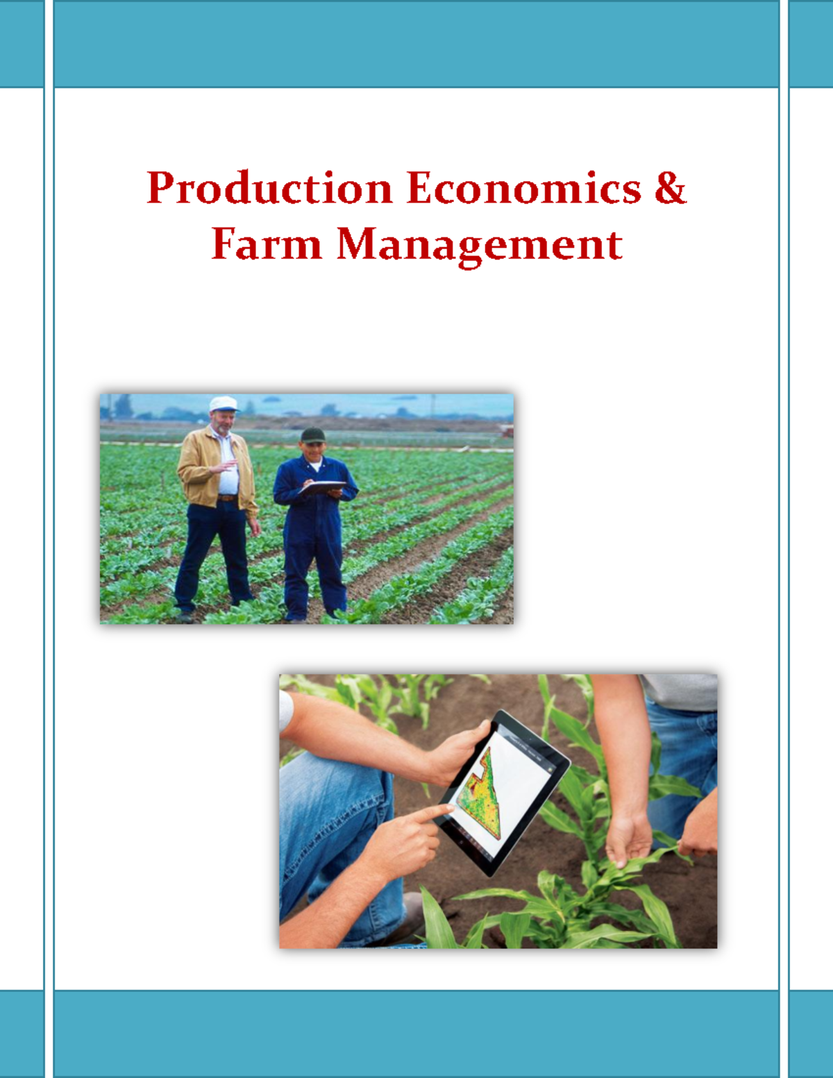 Production Economics Farm Management Class - Production Economics ...