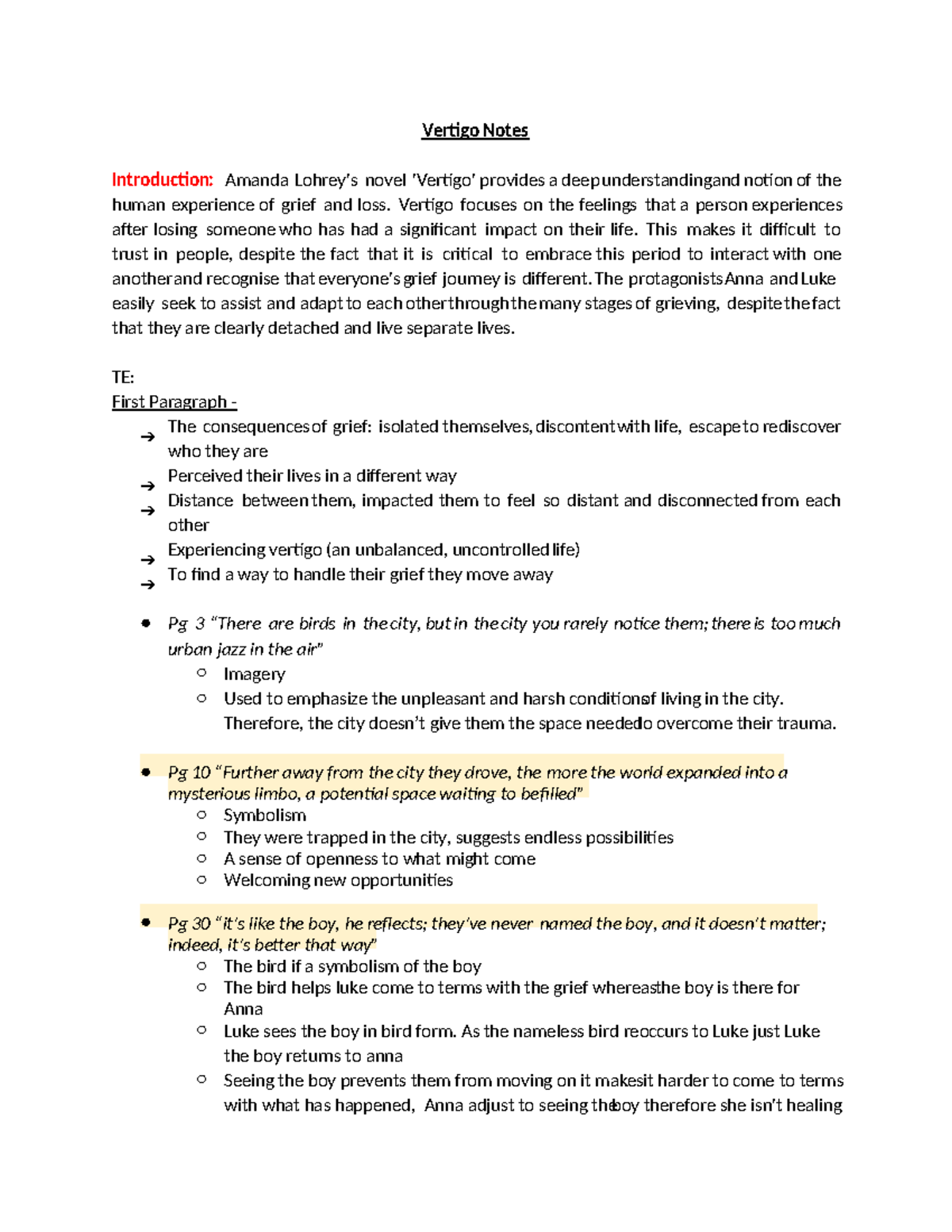 Vertigo notes - Vertigo Notes Introduction: Amanda Lohrey's novel ...