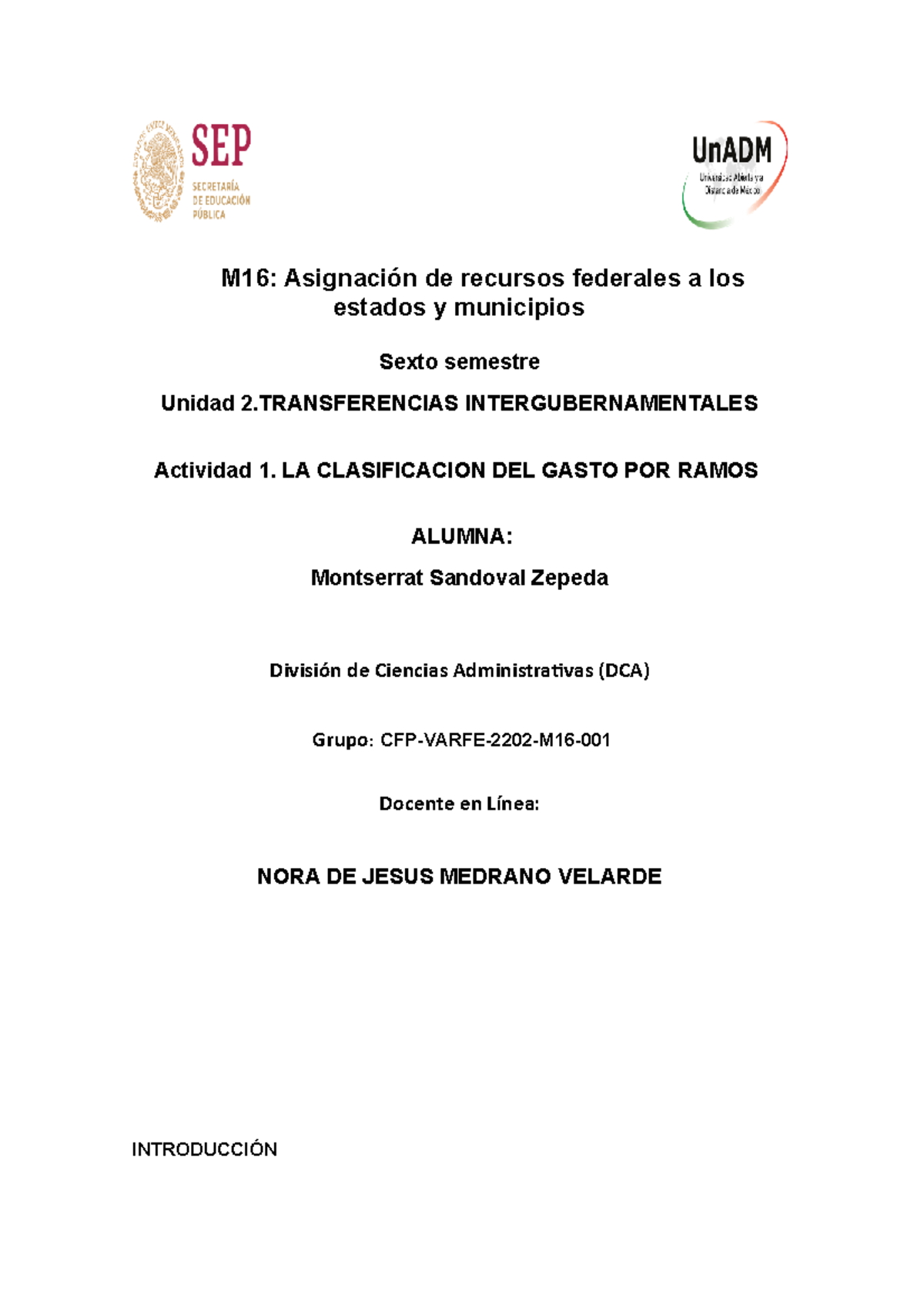 M16 U1 A1Sandovalzm - modulo 16 actividad 1 - M16: Asignación de ...