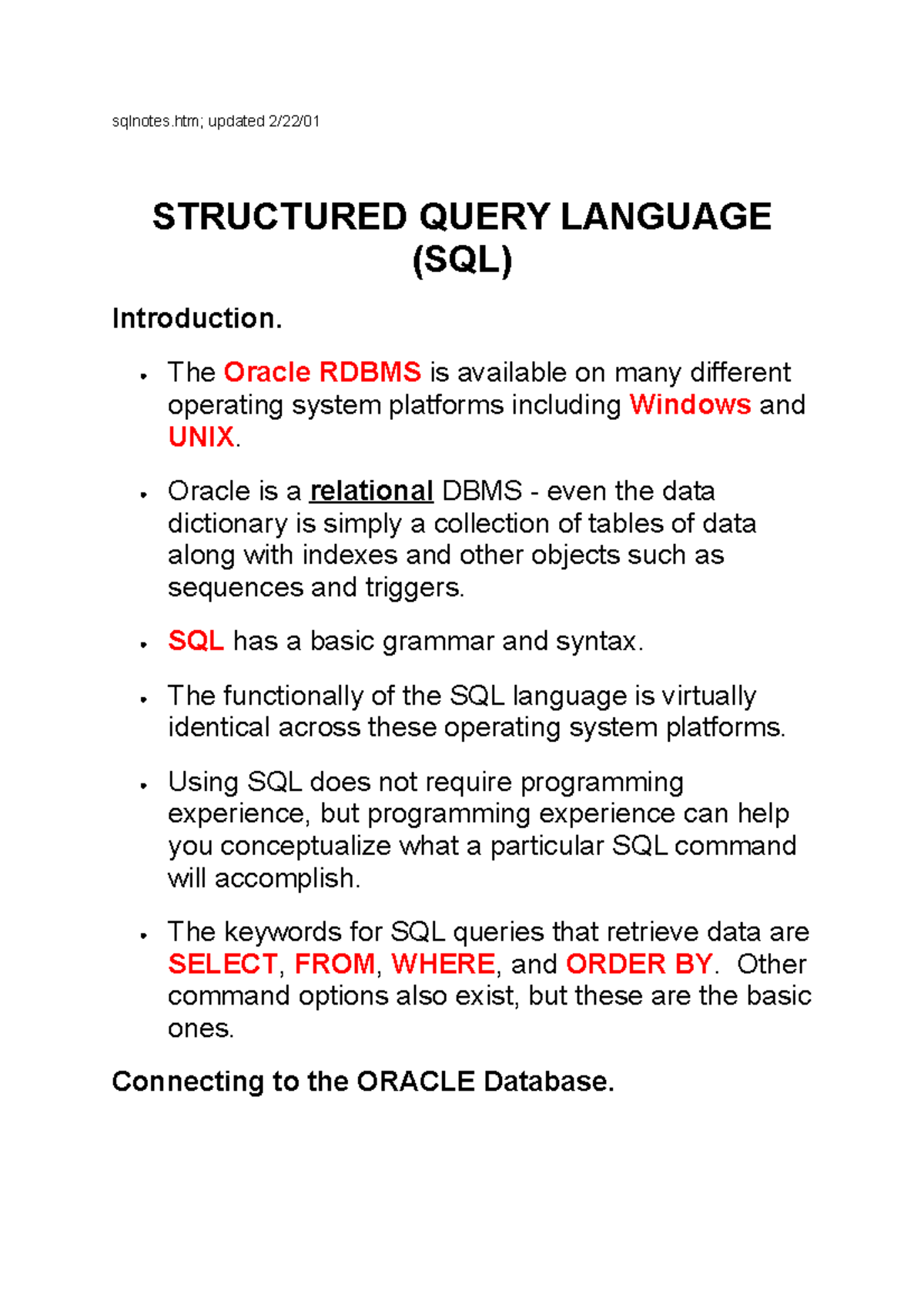 Sql-notes compress - FOR A DIPLOMA IN ICT MODULE 2 - sqlnotes; updated ...
