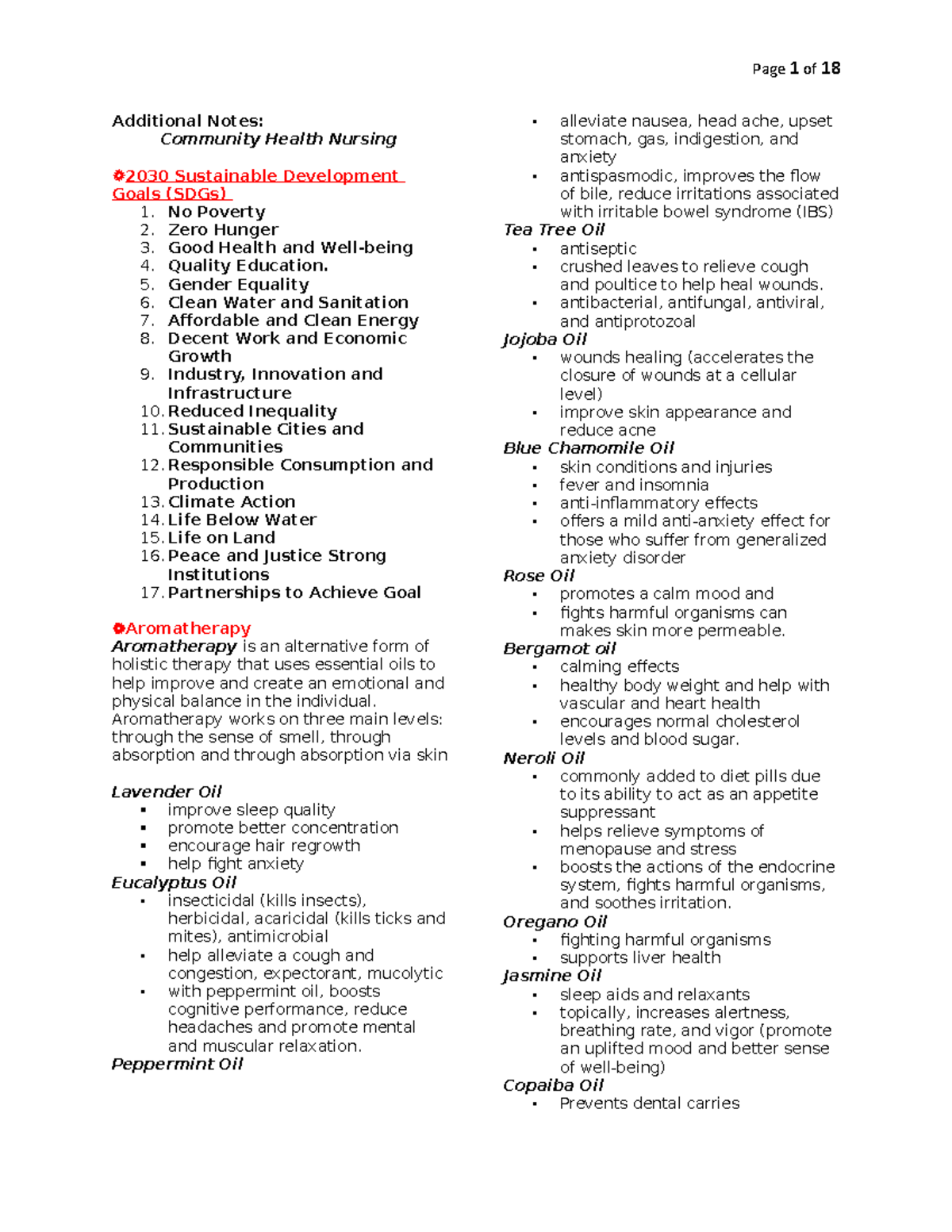 CHN Additional Notes - Additional Notes: Community Health Nursing 2030 ...