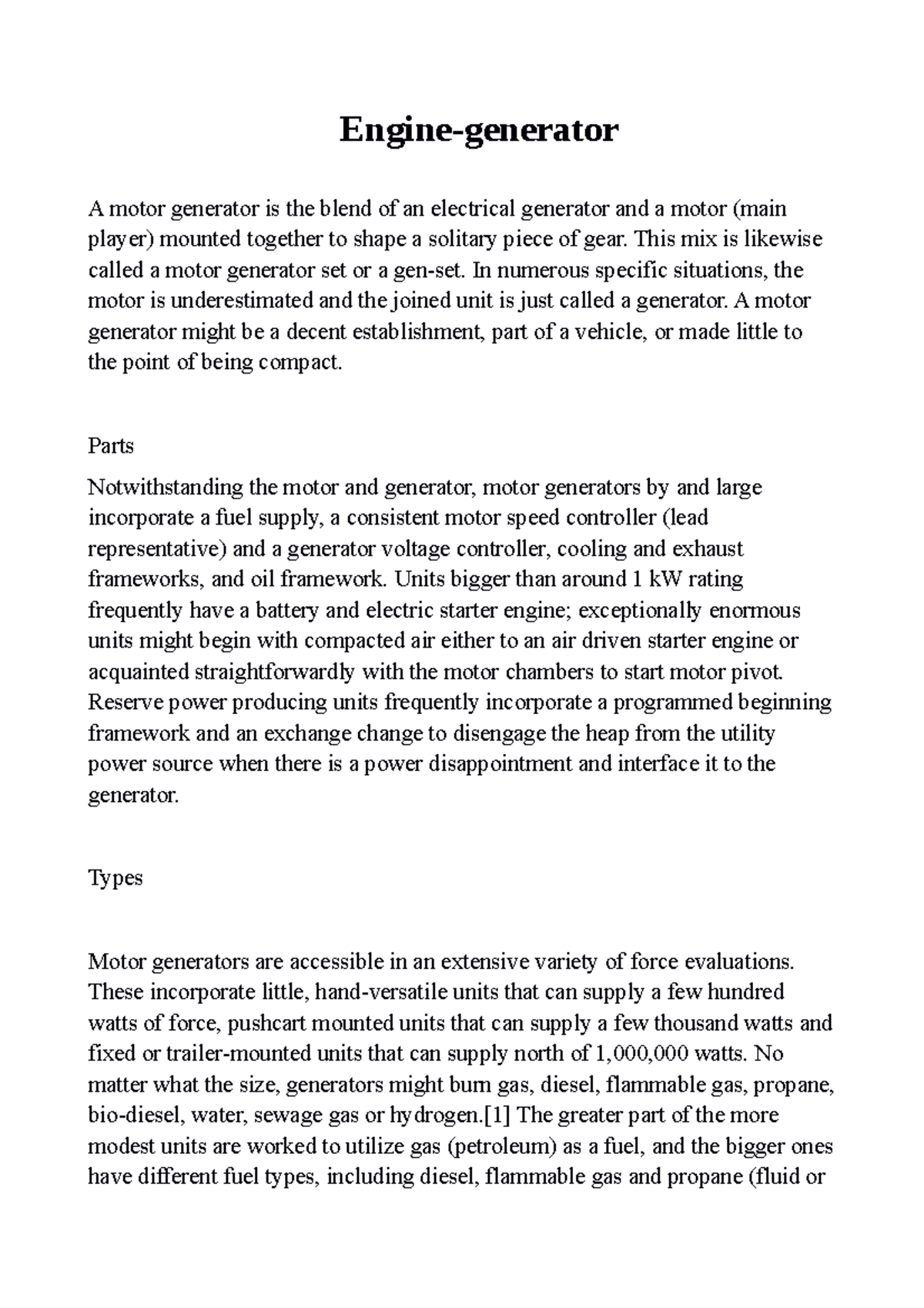 Engine-generator - Shifna - Engine-generator A motor generator is the ...