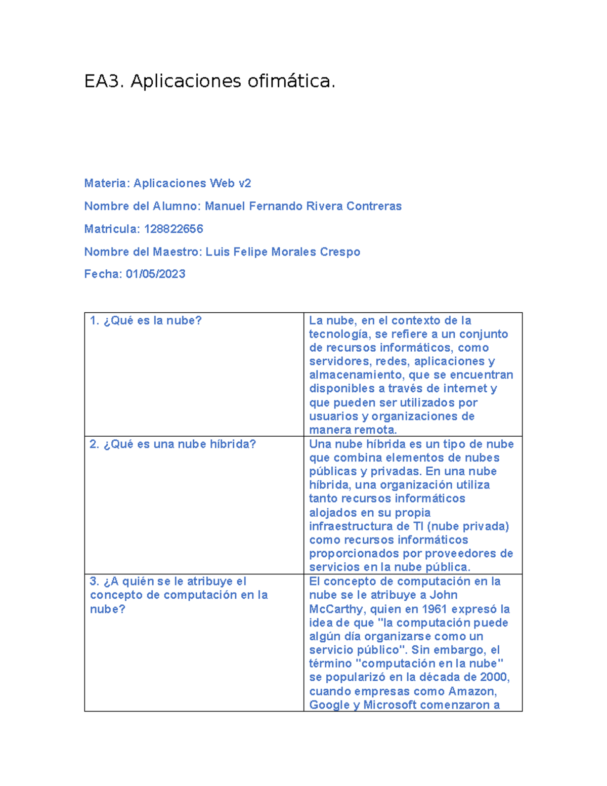 EA3 - Aplicaciones ofimática. Materia: Aplicaciones Web v Nombre del Alumno: Manuel Fernando ...