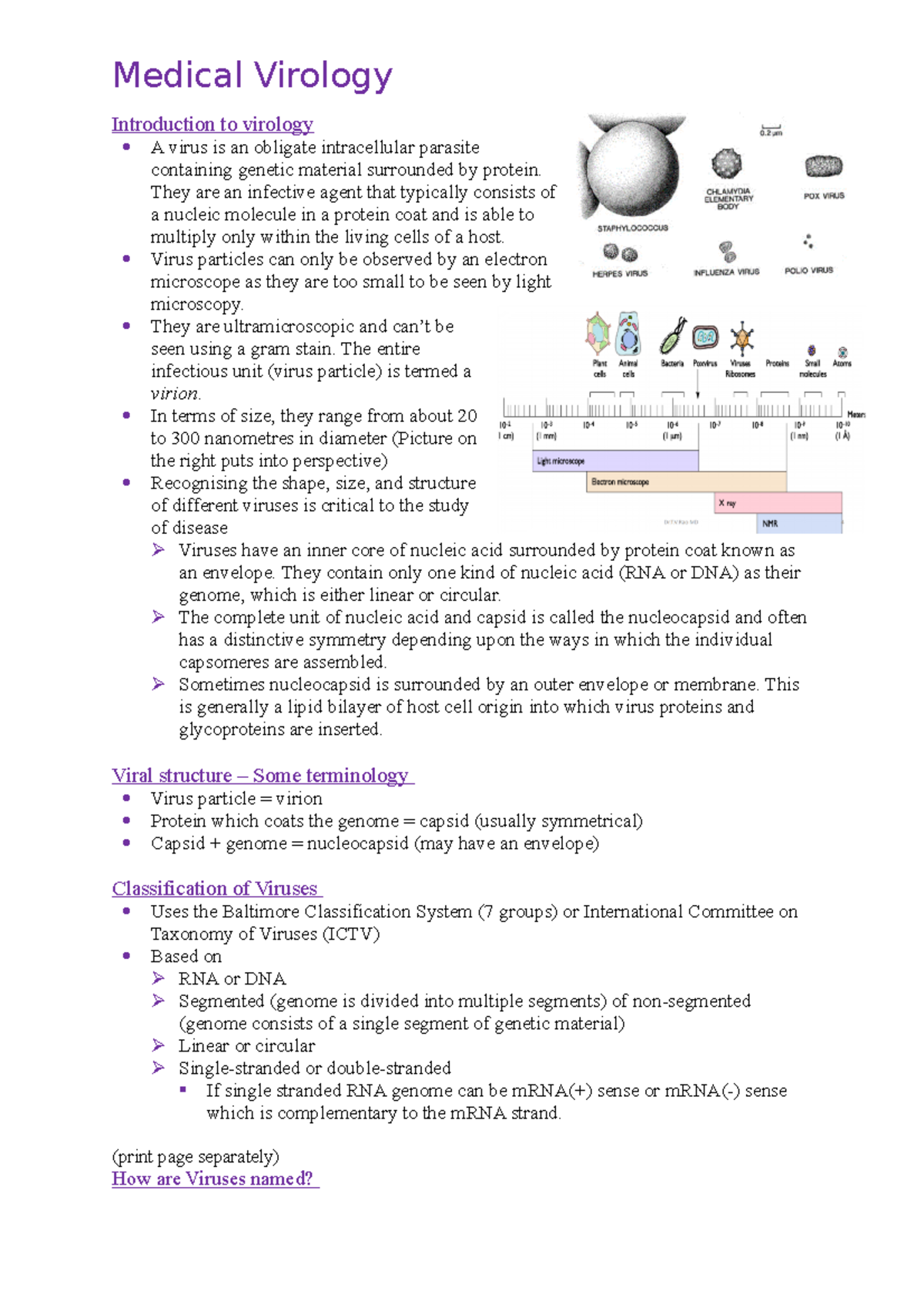 Lecture 3 - Medical Virology - Medical Virology Introduction to ...
