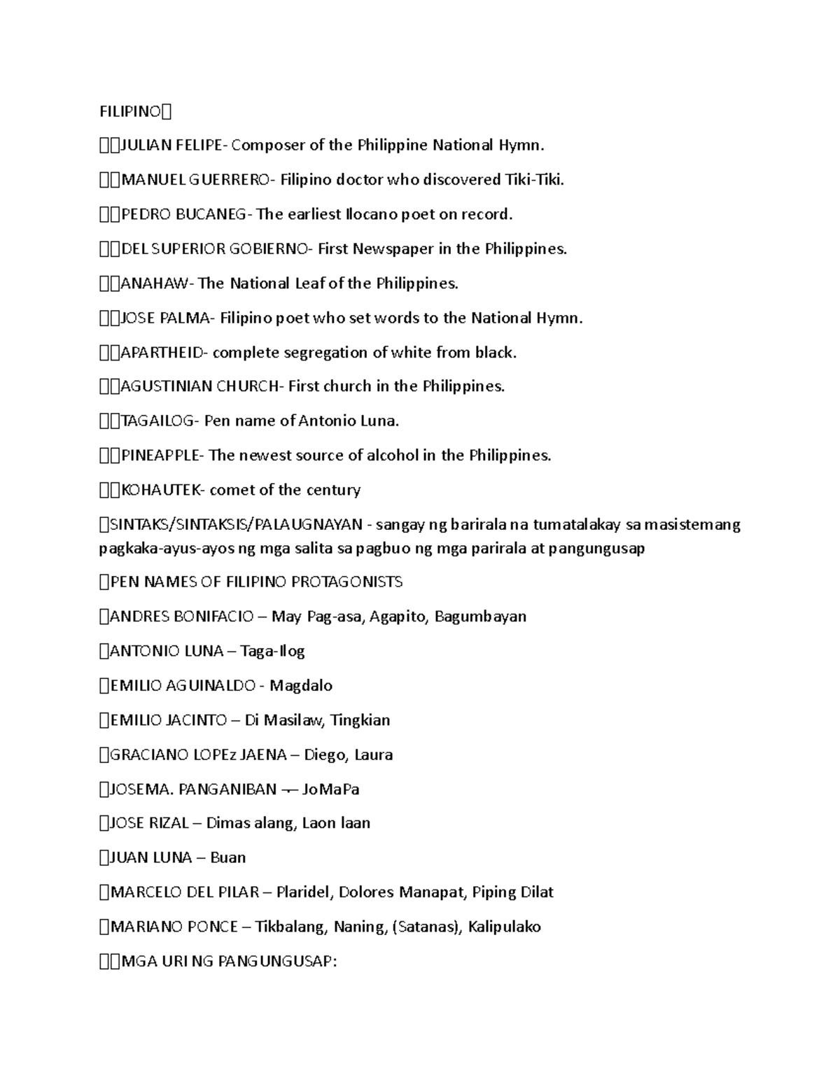 Gen Ed Additional - LET reviewer - FILIPINO🀀 🀀🀀JULIAN FELIPE- Composer ...