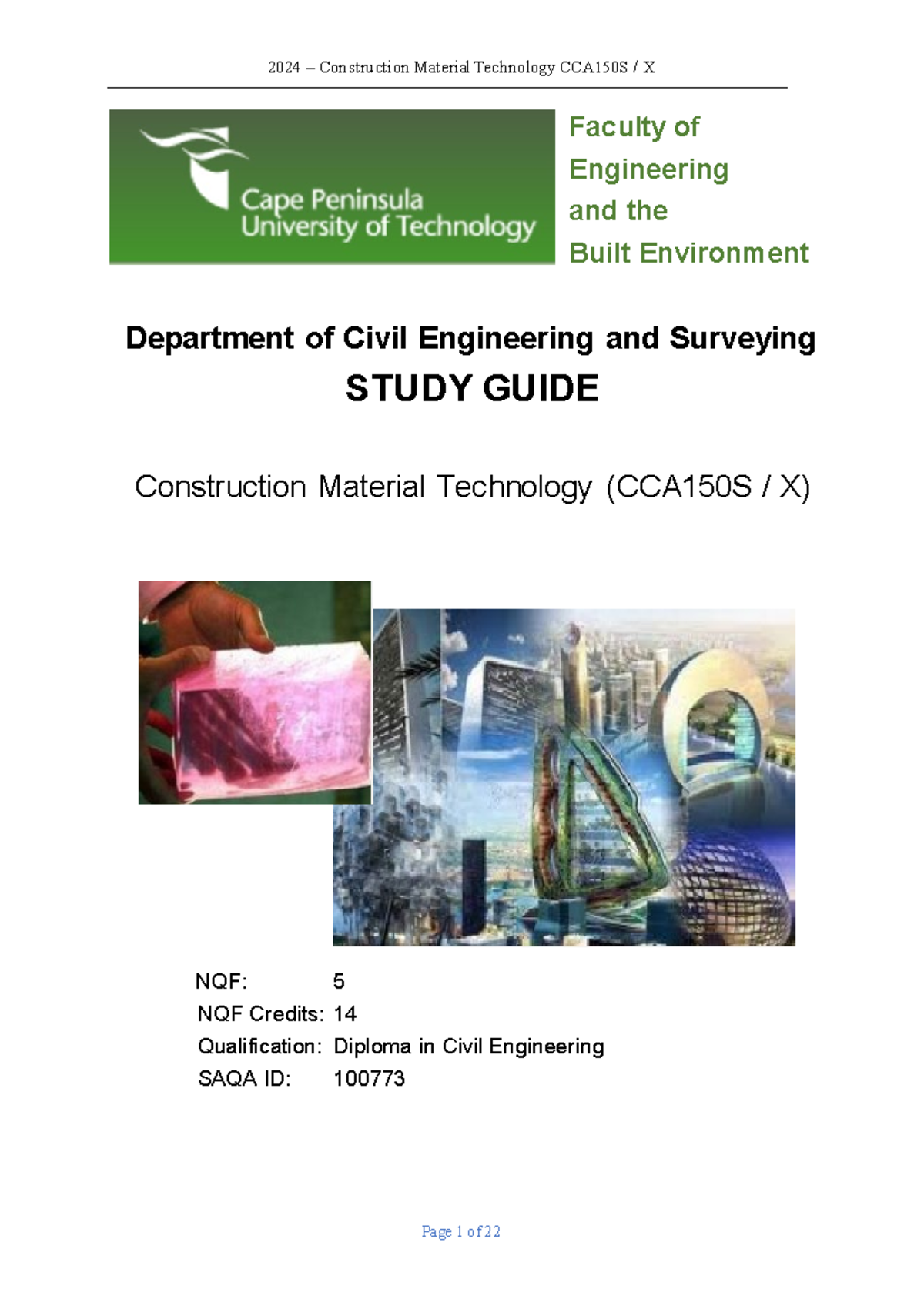 Learner Guide CCA150S 2024 - Faculty of Engineering and the Built ...