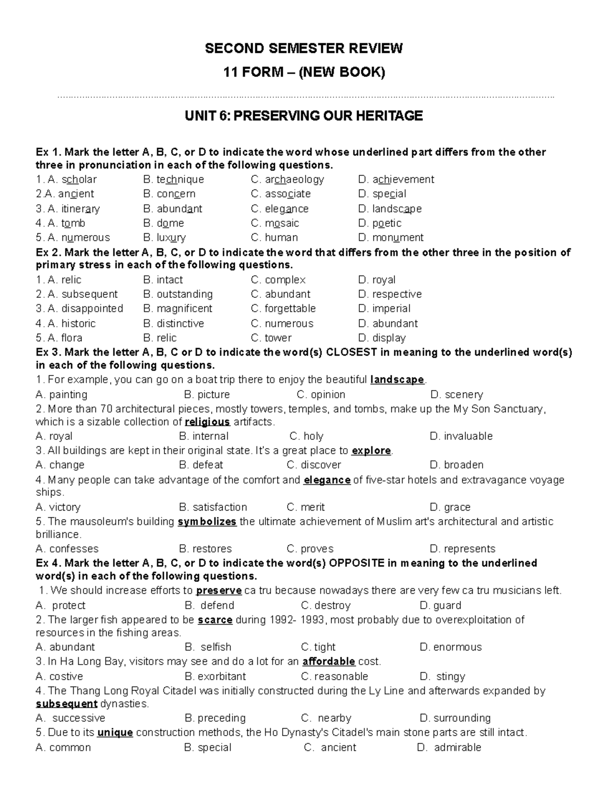 ON TAP GIỮA HK 2-K11 - SECOND SEMESTER REVIEW 11 FORM – (NEW BOOK ...