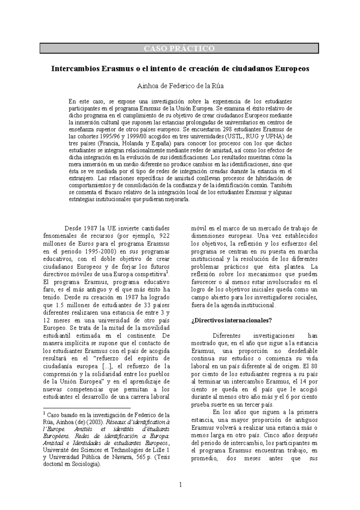 Caso-12-completo - Caso 12 erasmus - CASO PRÁCTICO Intercambios Erasmus ...