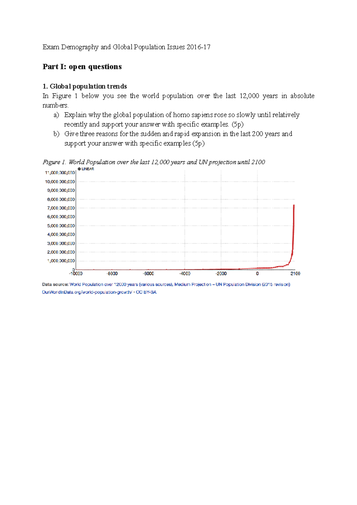 Oefen examen Demography and Global Population Issues - Vragen ...
