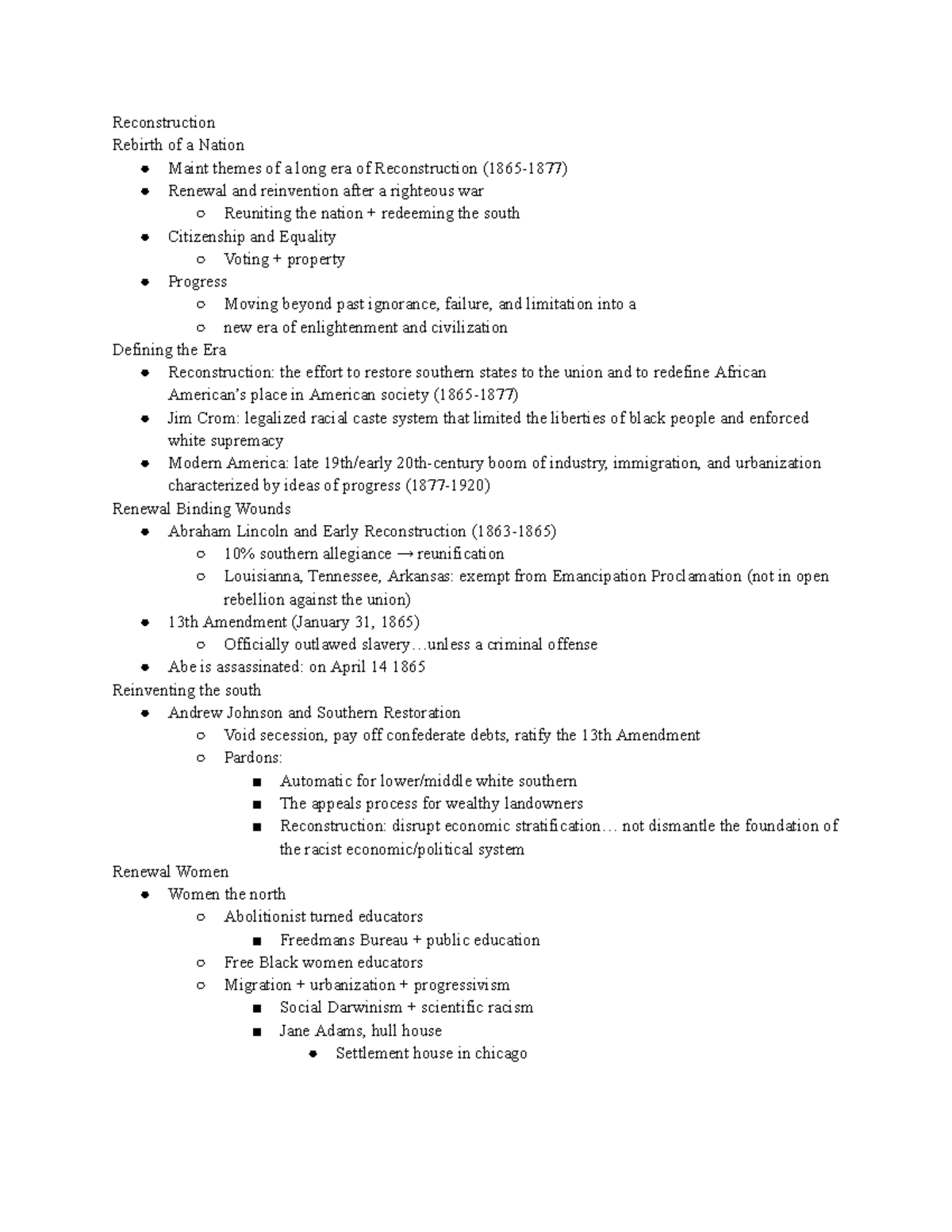 Reconstruction - Women in War - Reconstruction Rebirth of a Nation ...