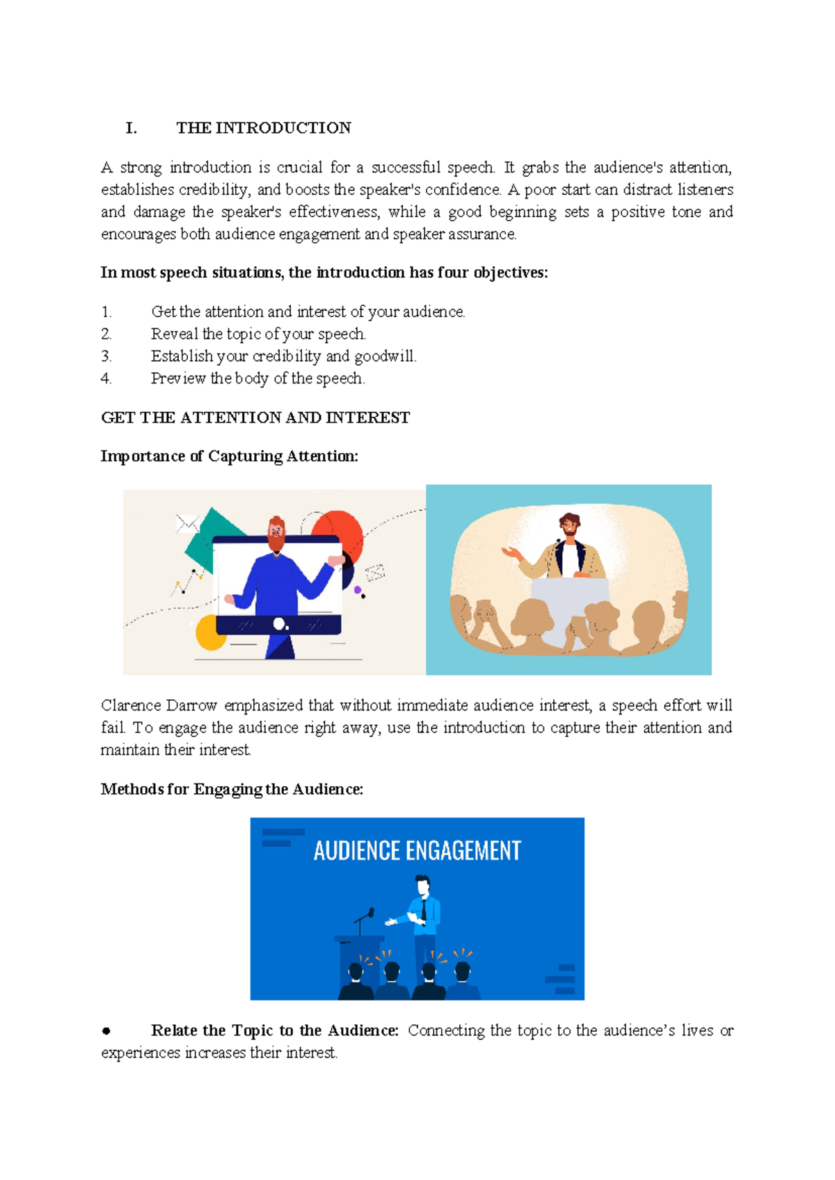 Chapter 10 - introduction - conclusion - I. THE INTRODUCTION A strong ...