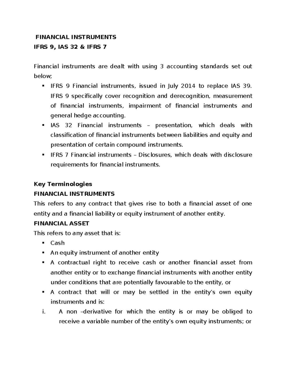 International Financial reporting standard 9- Financial instruments ...