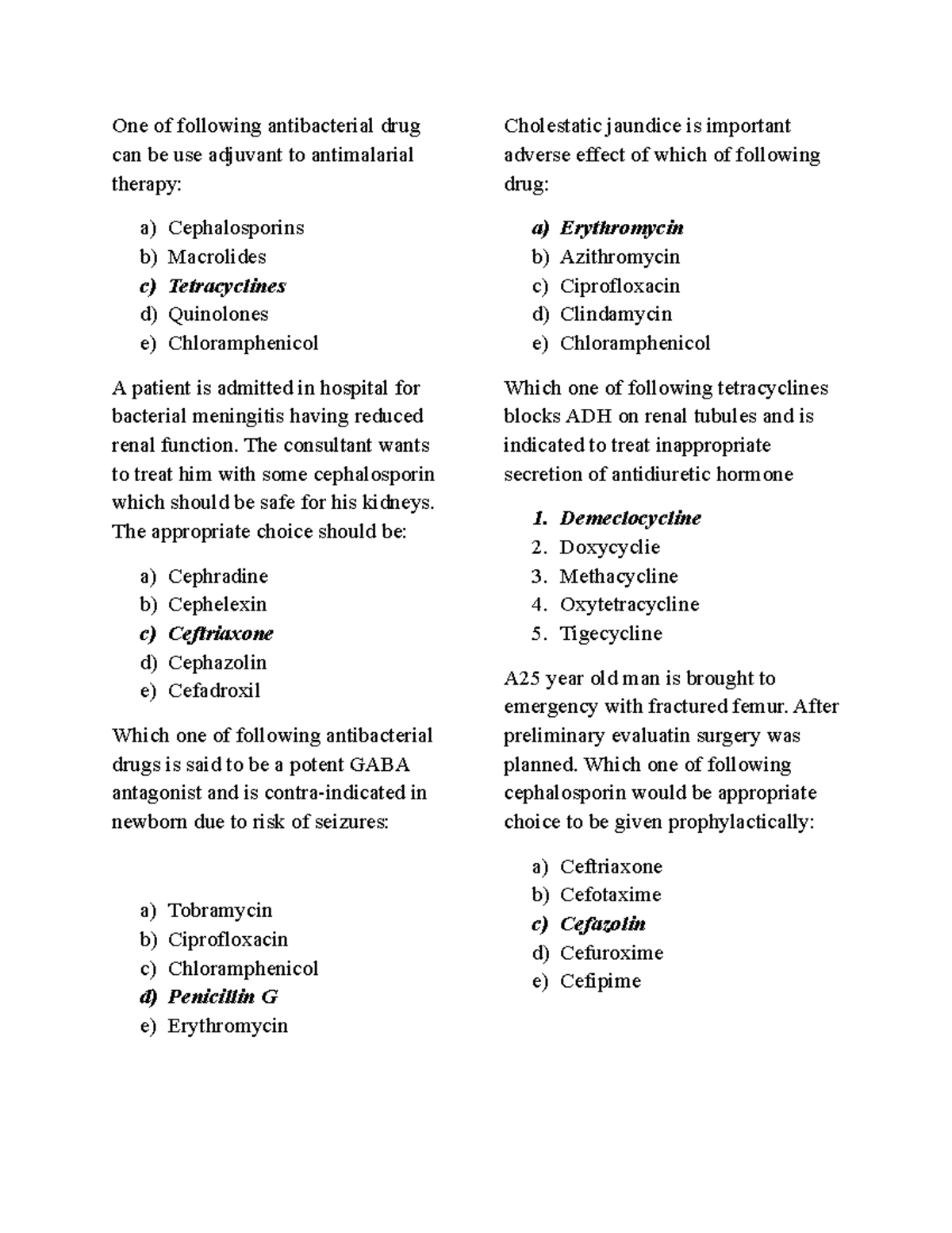 2-1 - BEst NOtesa - One of following antibacterial drug can be use ...