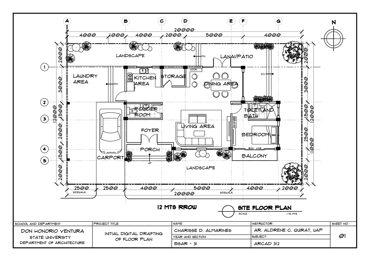 Initial Digital Drafting OF Floor PLAN-C - 2000 3000 1500 2500 1000 2000 4000 1000 4000 2000 ...
