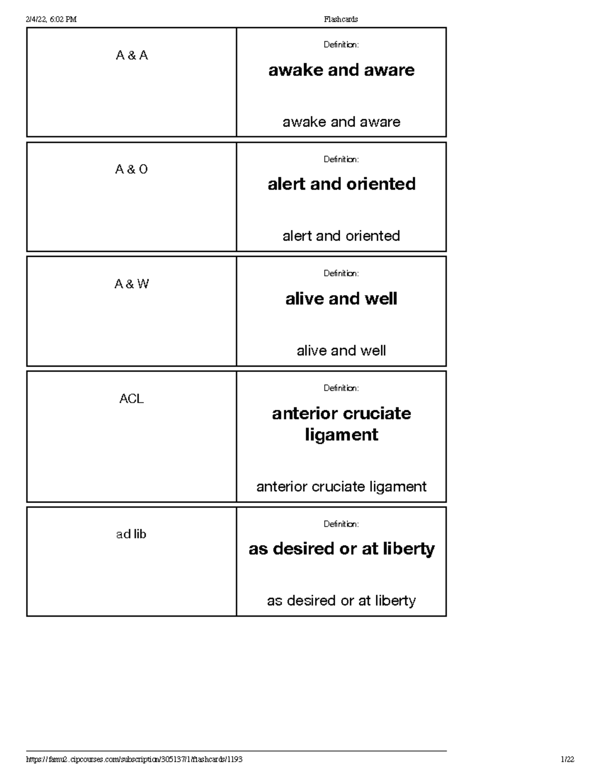Chapter 5 Flashcards - A & A Definition: awake and aware awake and ...