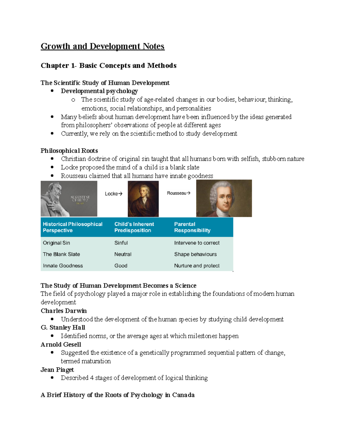 Growth and Development Notes - Growth and Development Notes Chapter 1 ...