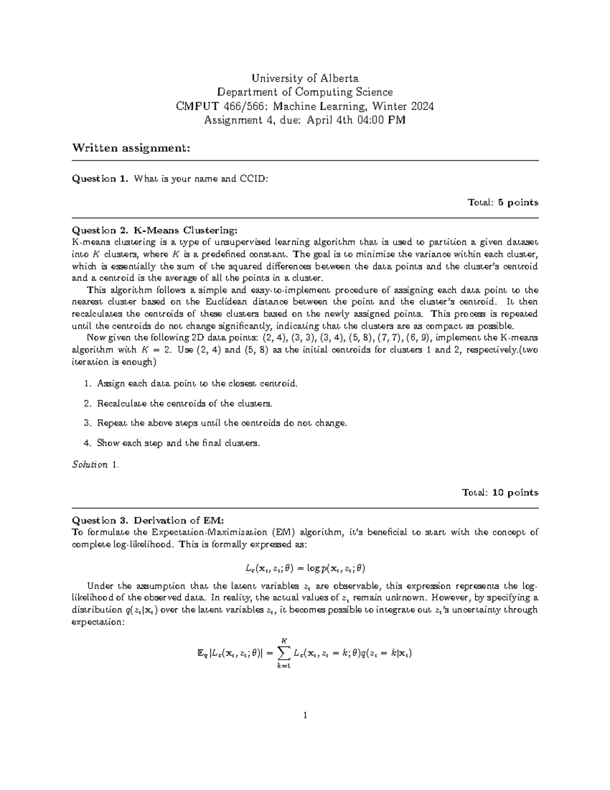 Assignment 4 466/566 W24 - University of Alberta Department of ...