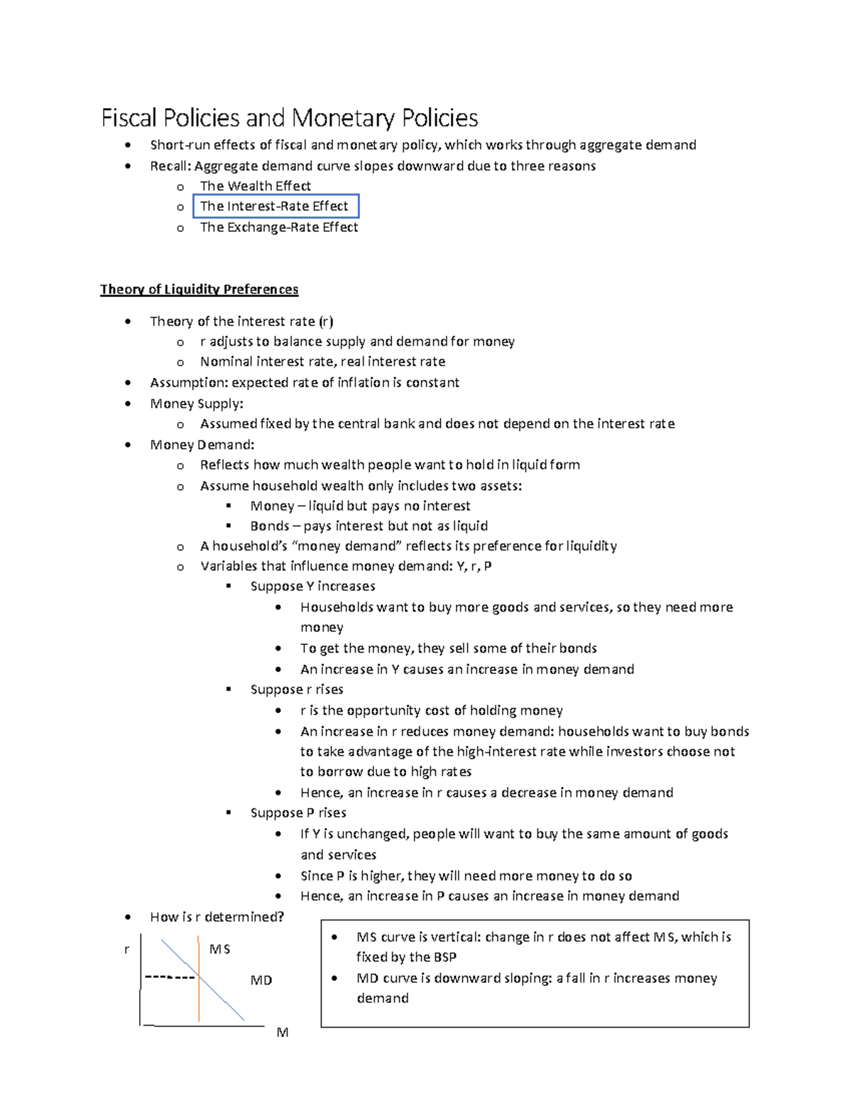 Notes: Monetary and Fiscal Policies - Fiscal Policies and Monetary ...