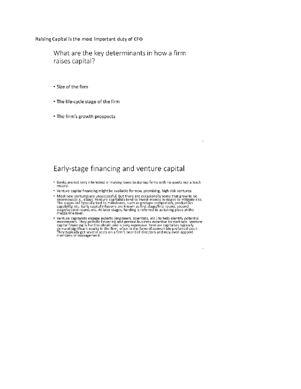 Chapter 15 Notes - FI201 - Raising Capital is the most important duty ...