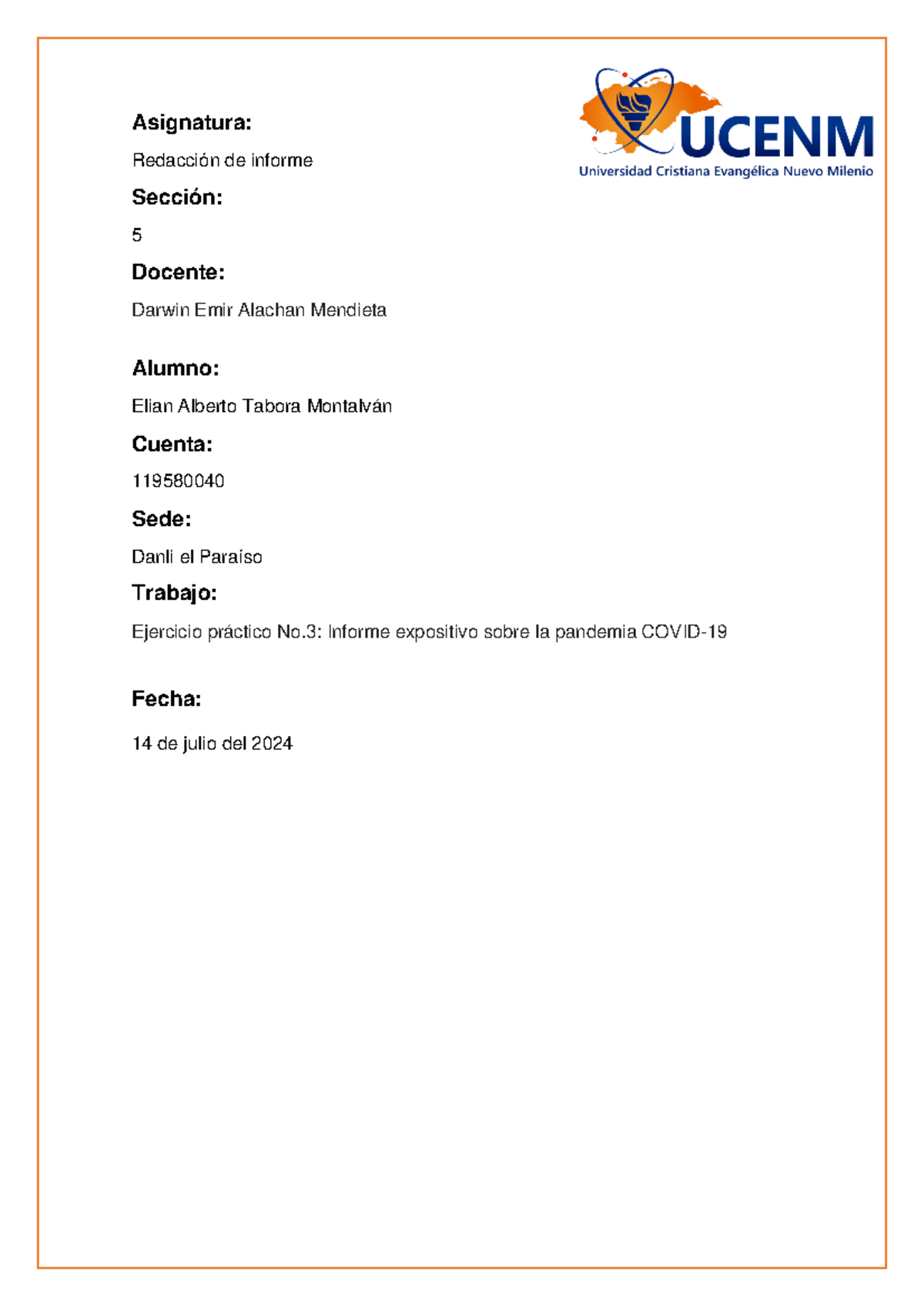 119580040-Informe expositivo sobre la pandemia Covid-19 - Asignatura ...