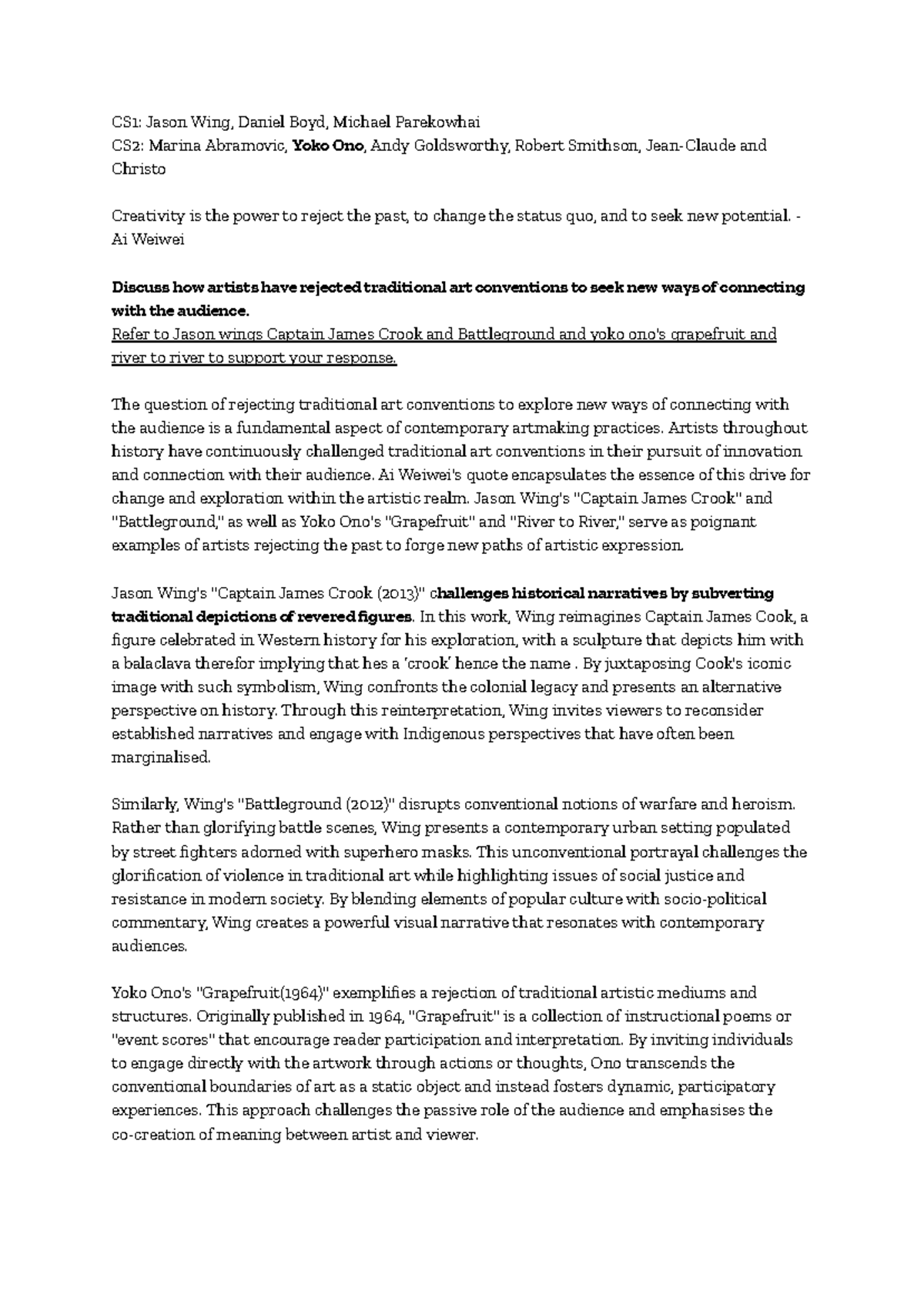 Assessment Task 2 (hsc case study 2) - CS1: Jason Wing, Daniel Boyd ...