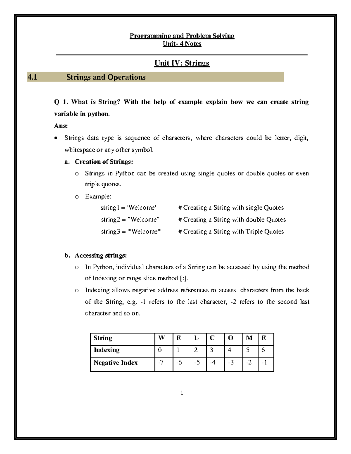 Notes PPS Unit 4 - Python - Programming and Problem Solving Unit- 4 ...
