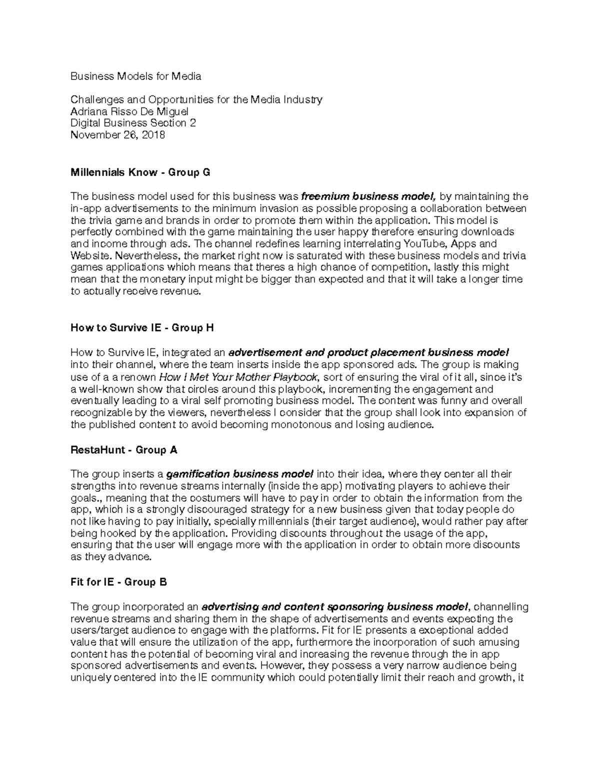 Media Business Models - Business Models for Media Challenges and ...