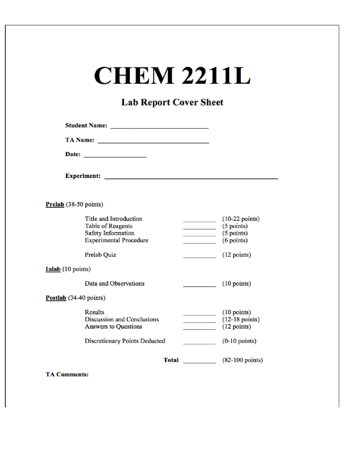 Pre Lab Report 5 - Separation of a three component mixture via Acid ...