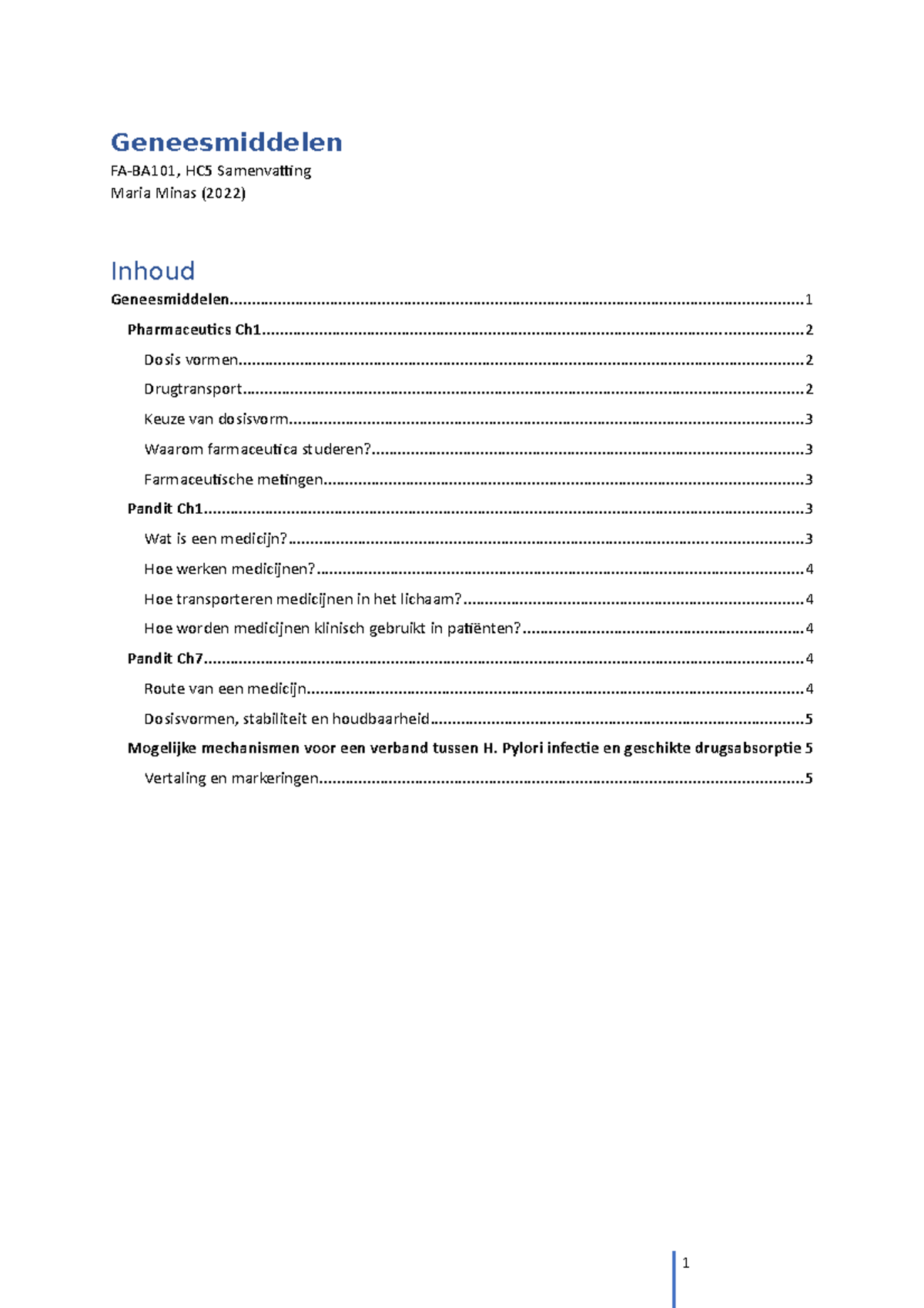 Fa Ba101 Thema 3 Geneesmiddelen Geneesmiddelen Fa Ba101 Hc5