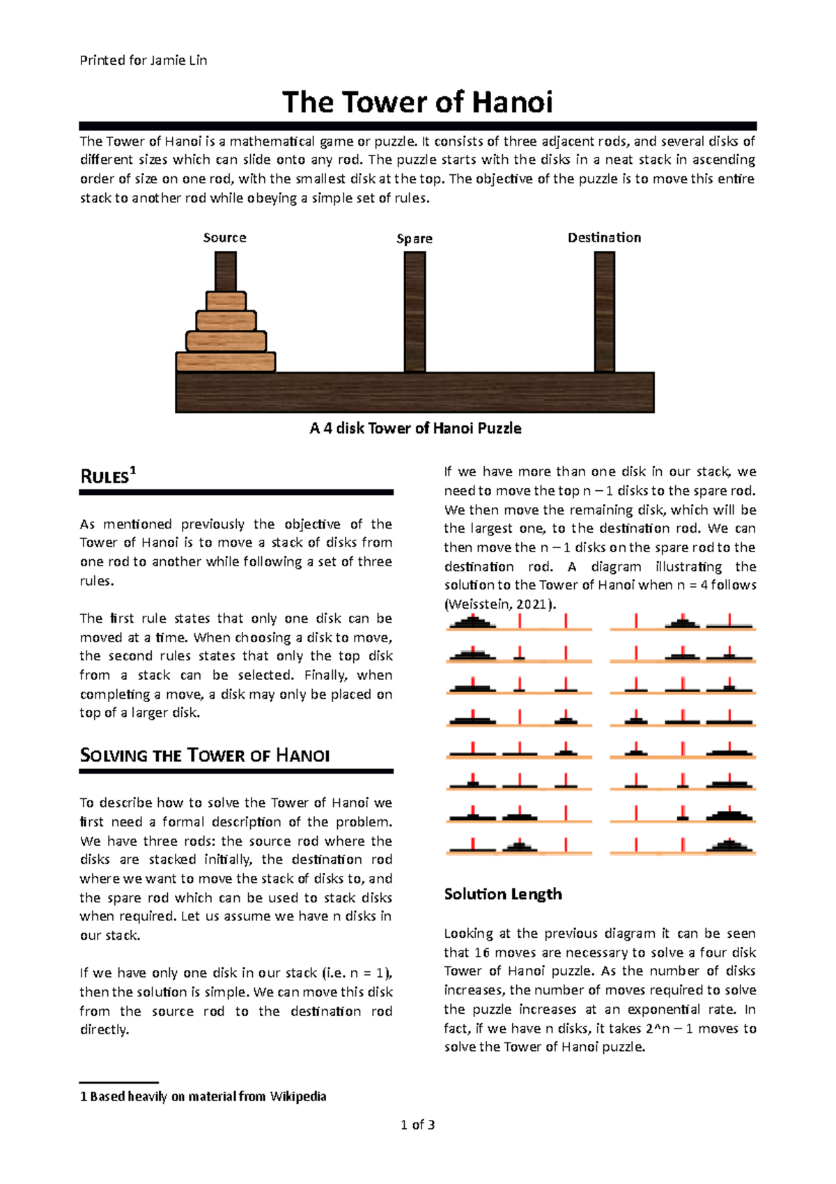 Tower Of Hanoi - compsci 2021 lab02 - Printed for Jamie Lin The Tower ...