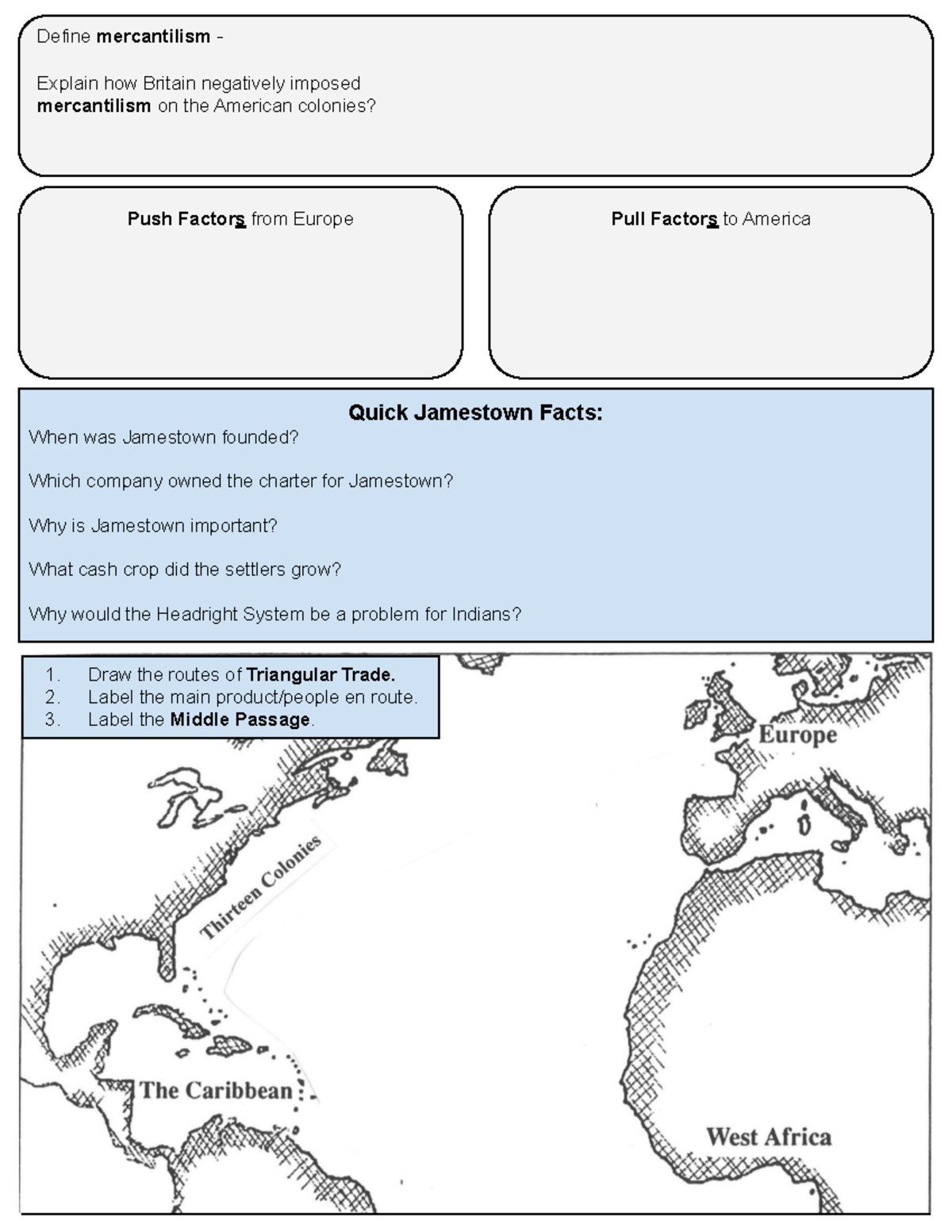 Colonial America Study Guide-1 - Define mercantilism - Explain how ...