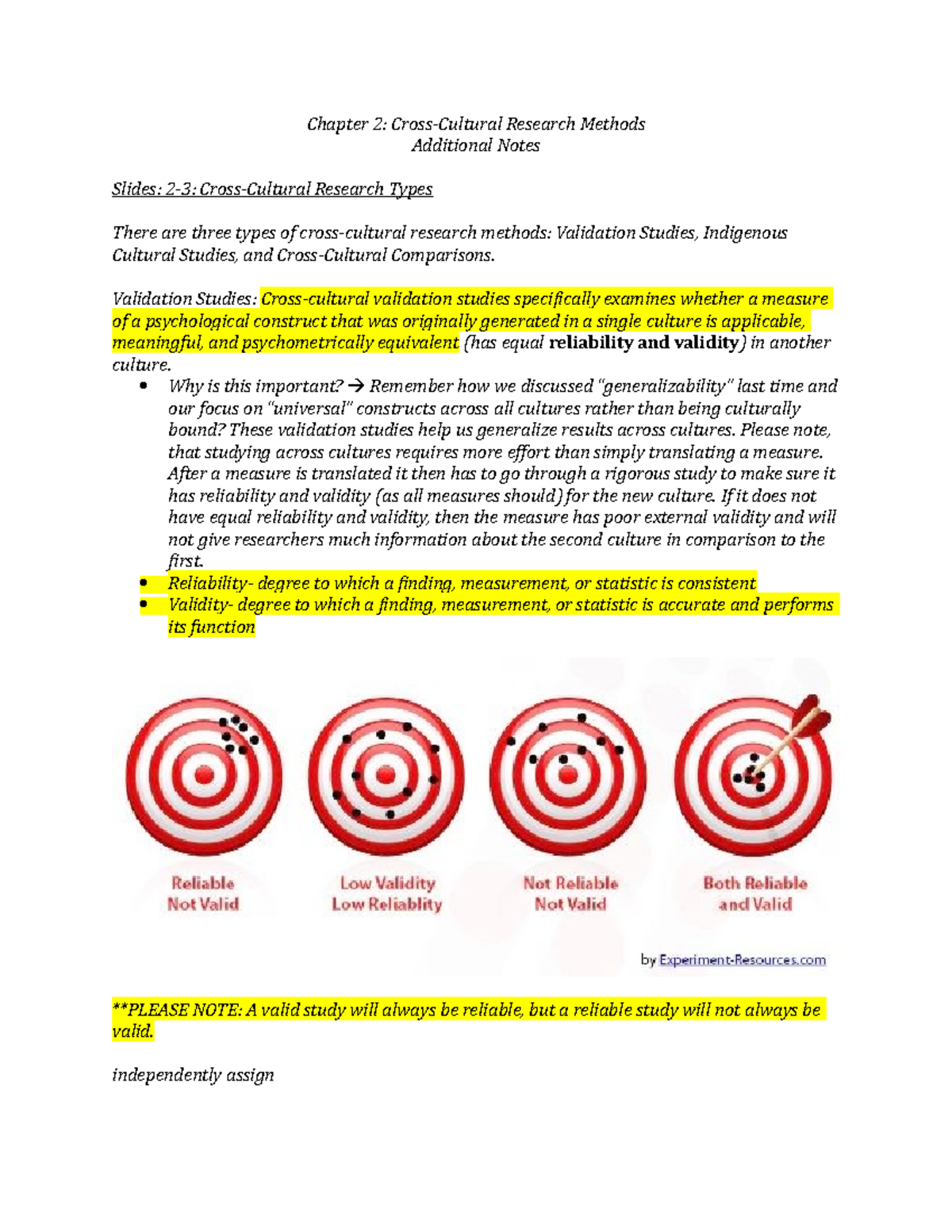 Chapter 2 Lecture Notes - Chapter 2: Research Methods Additional Notes ...